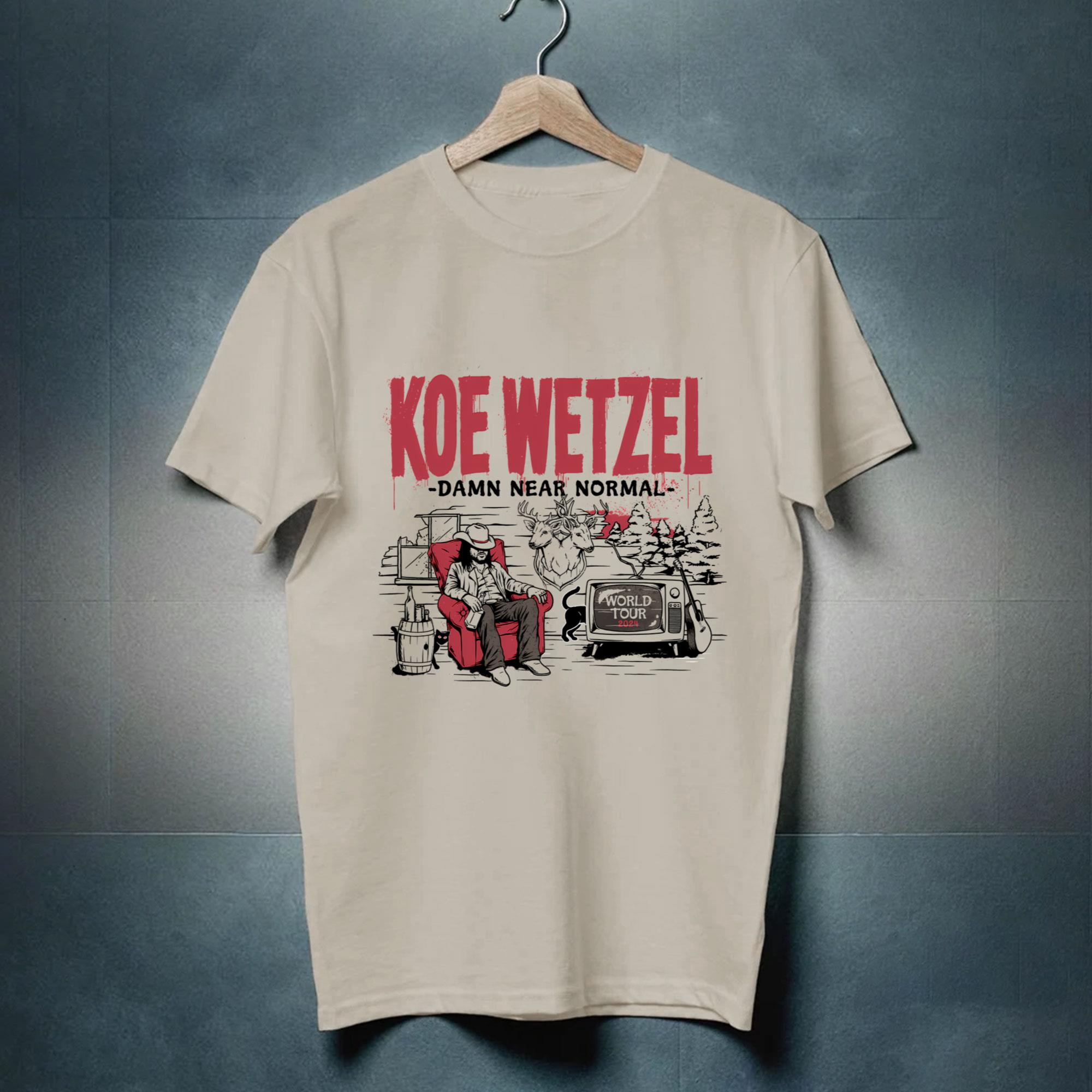 Koe Wetzel - Damn Near Normal World Tour 2024 Shirt, Koe Wetzel Fan ...