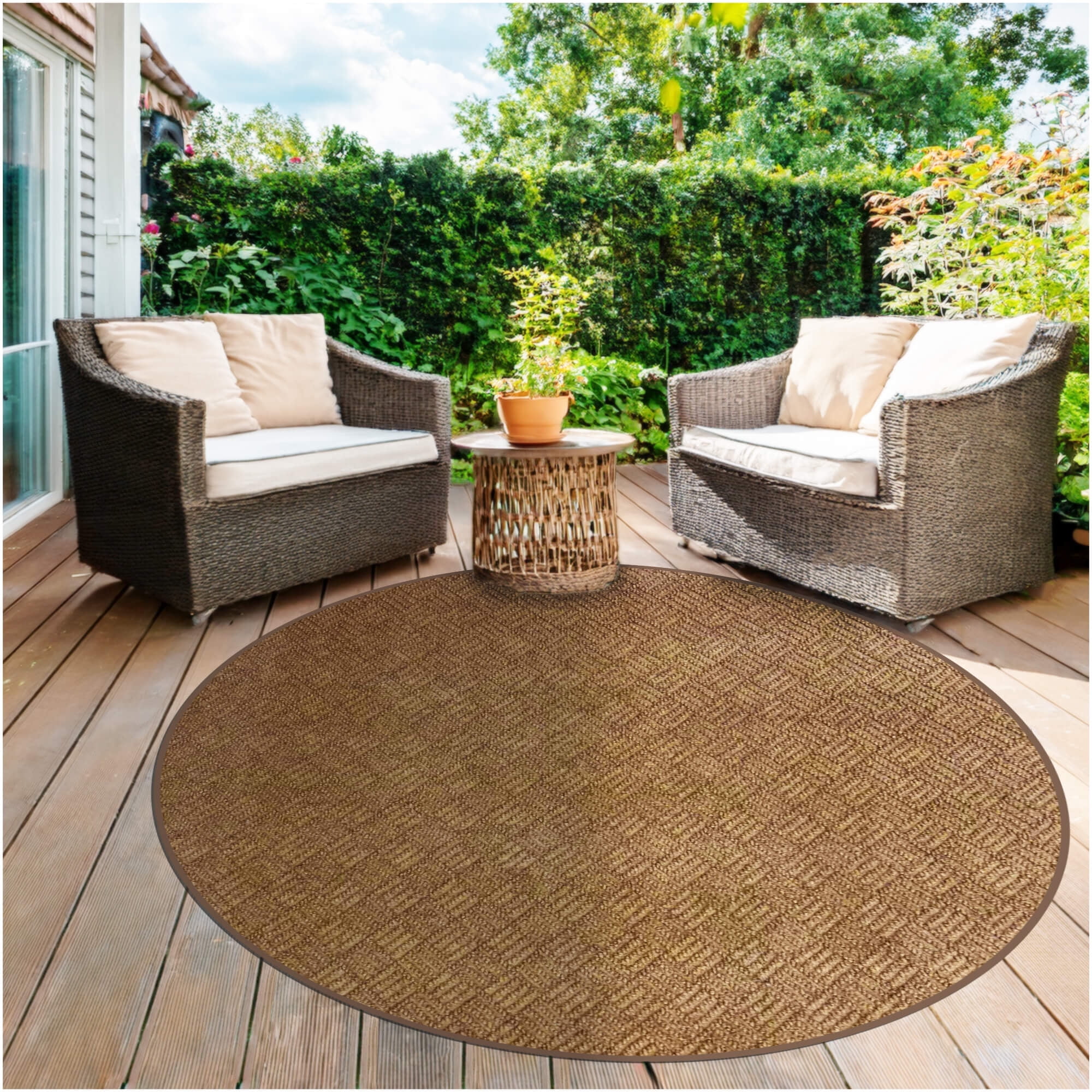Koeckritz Rugs 11' Round Camel Ridge Premium Soft Beige Indoor Outdoor ...
