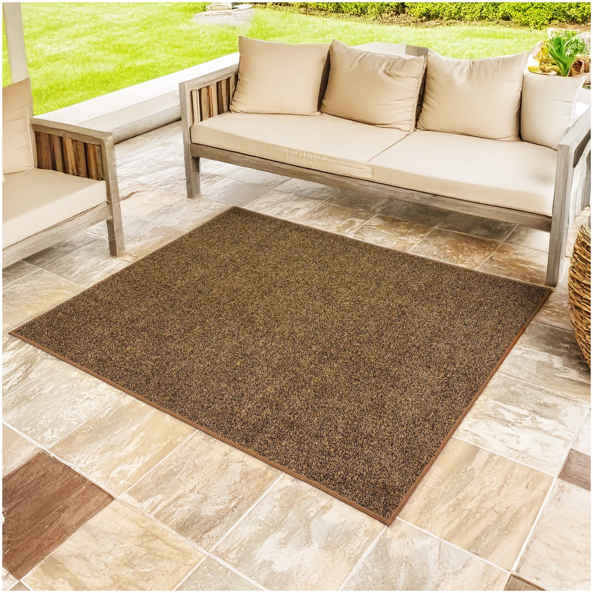 Koeckritz Rugs 12'x14' Brown Turftime Indoor/Outdoor Durable Artificial ...