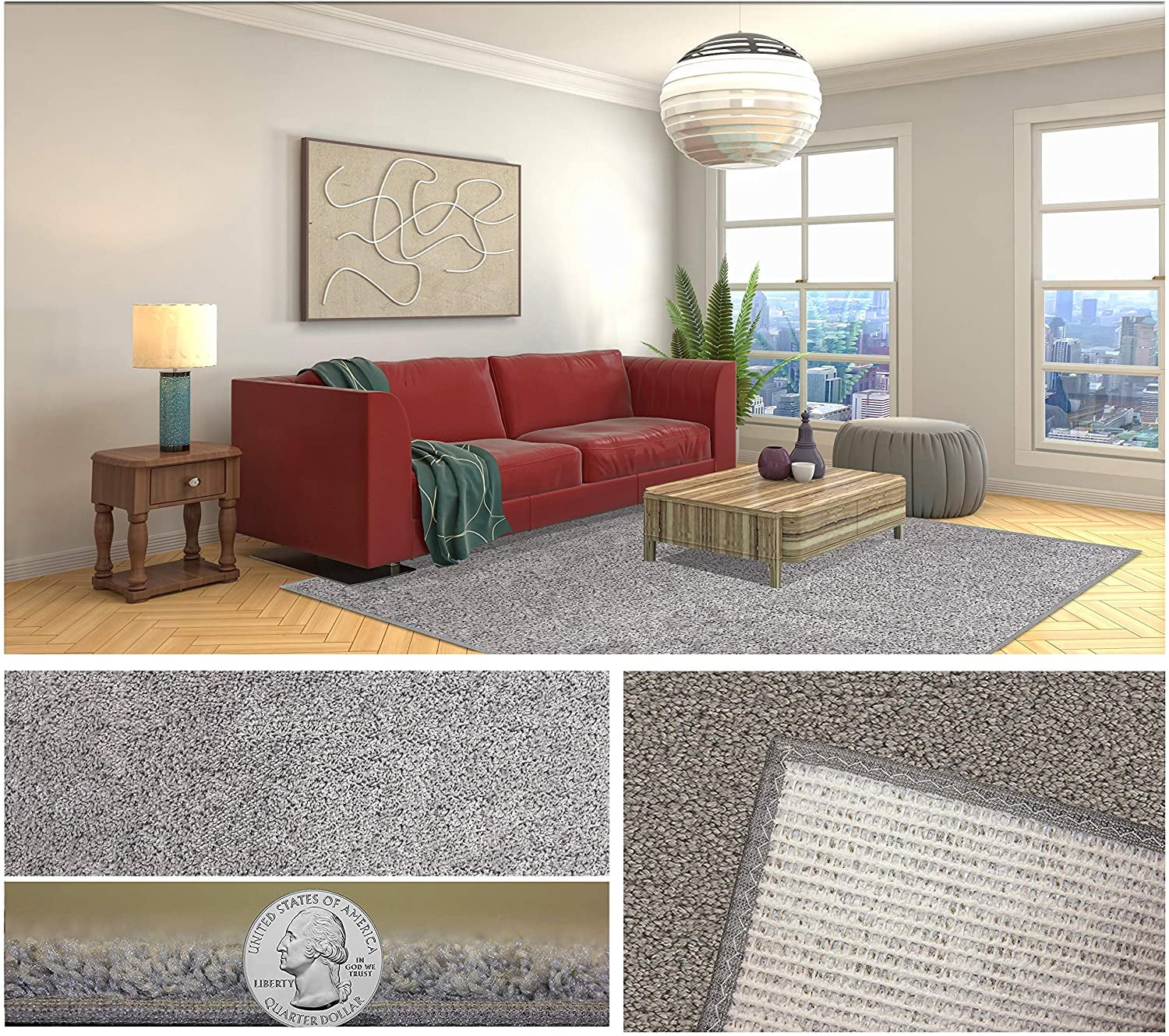 Koeckritz Rugs 25 oz Soft and Cozy Cloudy Gray Area Rugs Available in ...