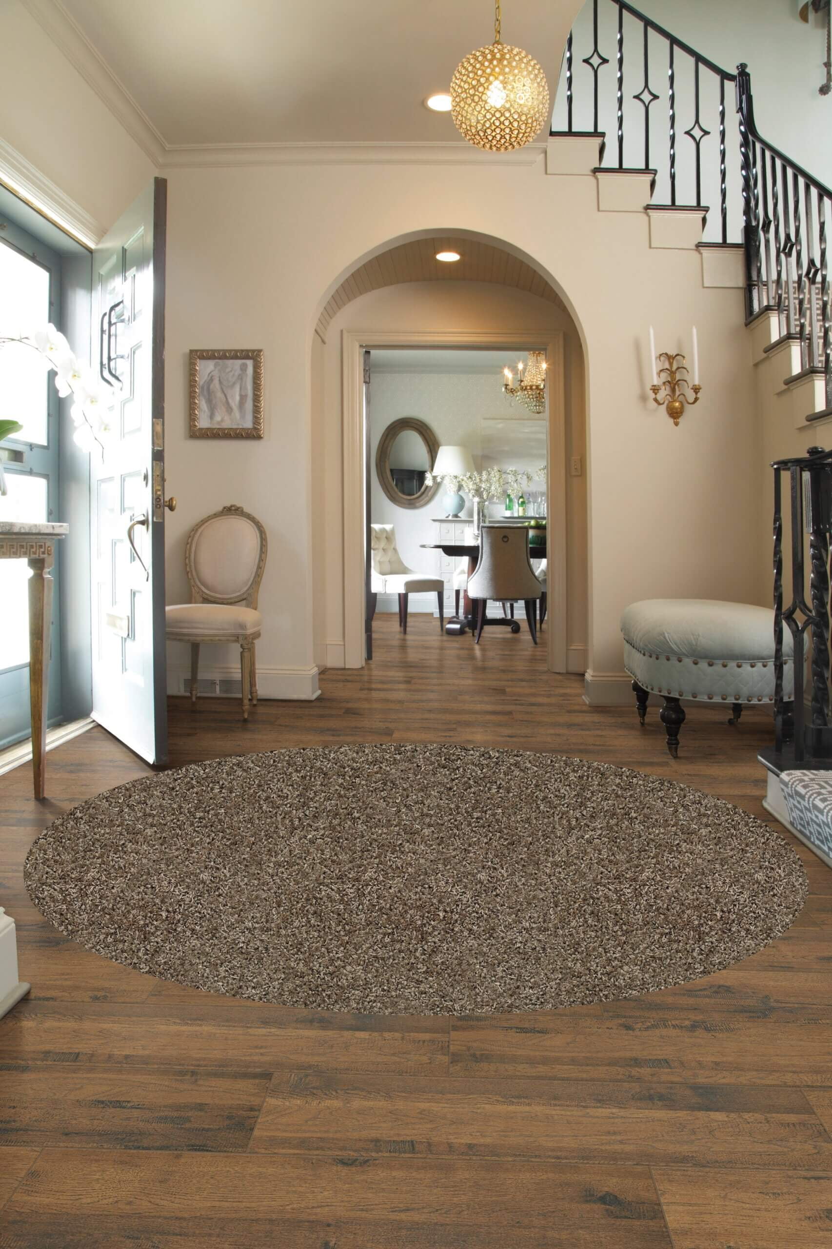 Koeckritz Soft & Cozy Area Rug, 5' Round, Lodge Bunny, Stain Resistant ...