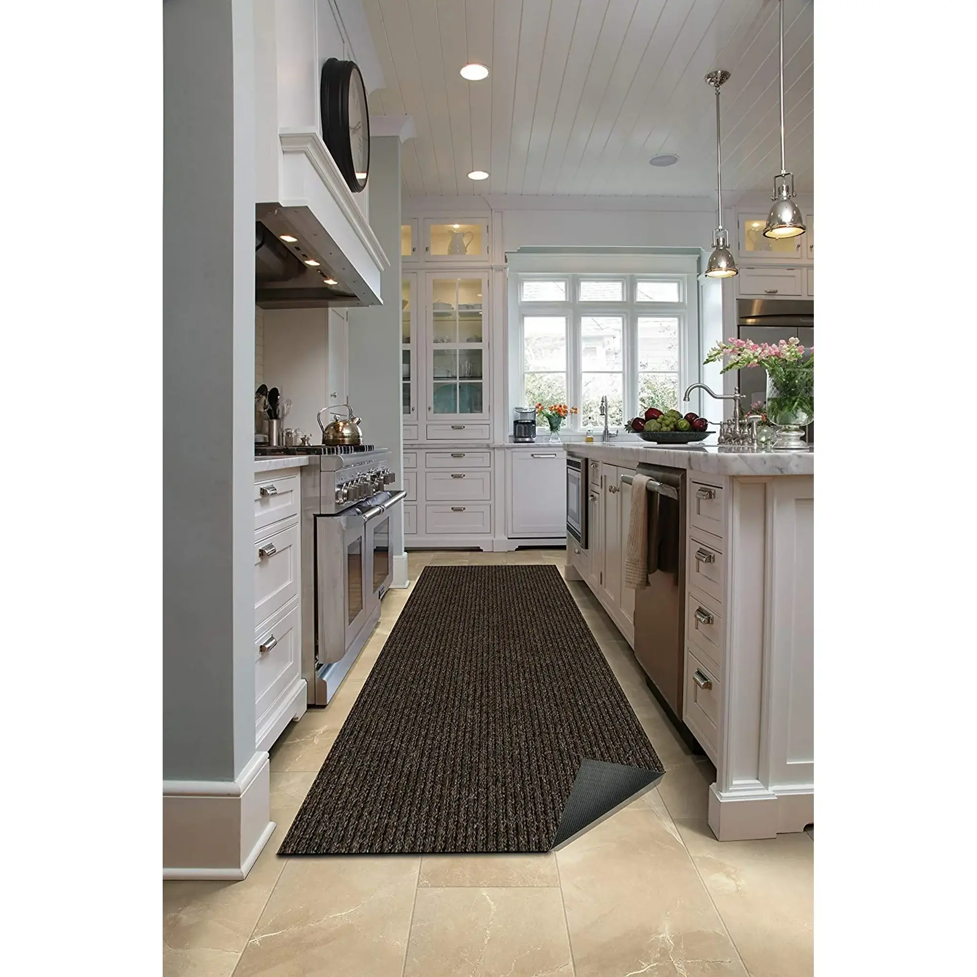 Koeckritz Rugs 3'x12' Brown Heavy Duty Non-Slip Indoor/Outdoor All ...