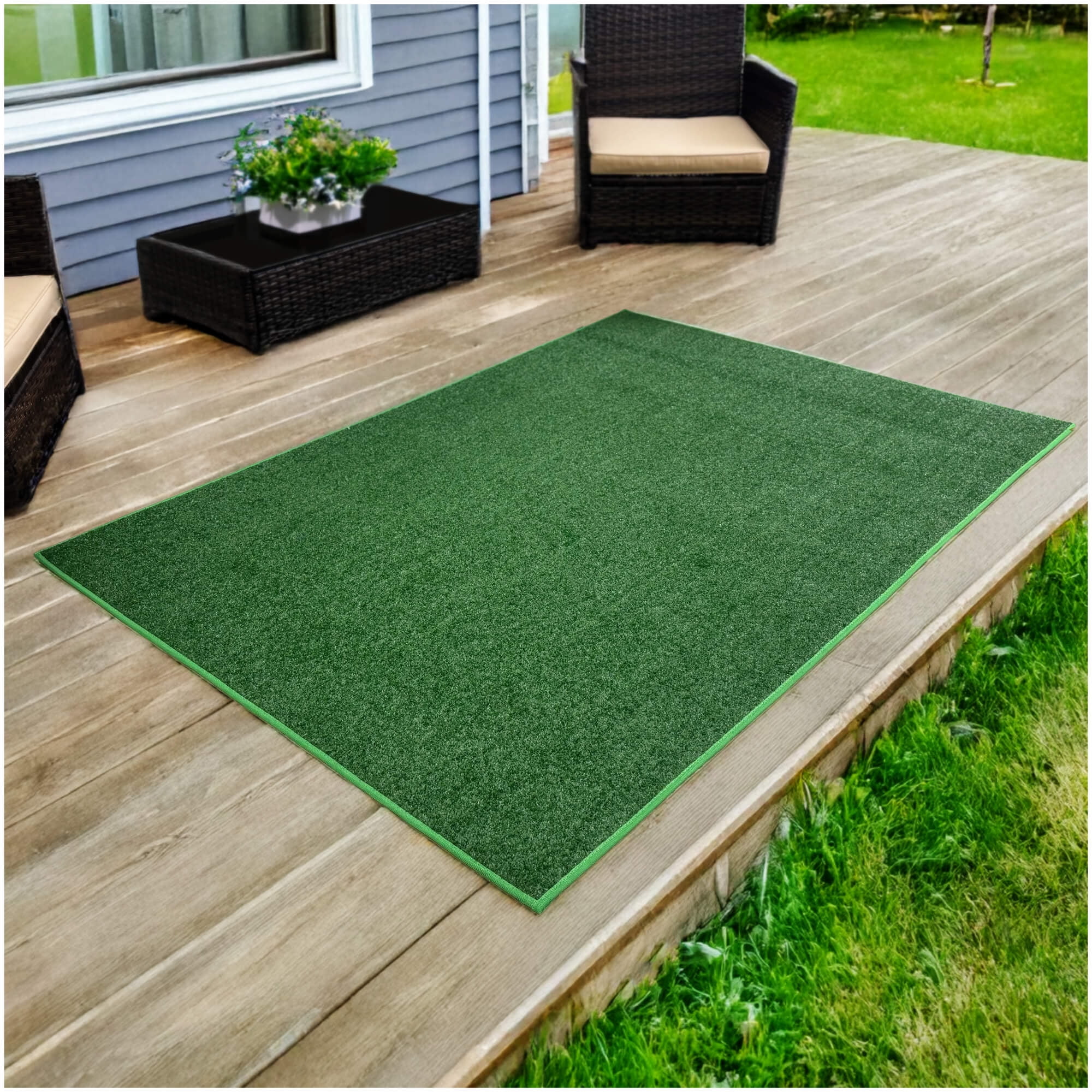Koeckritz Rugs 3'x5' Green Turftime Indoor/Outdoor Durable Artificial ...