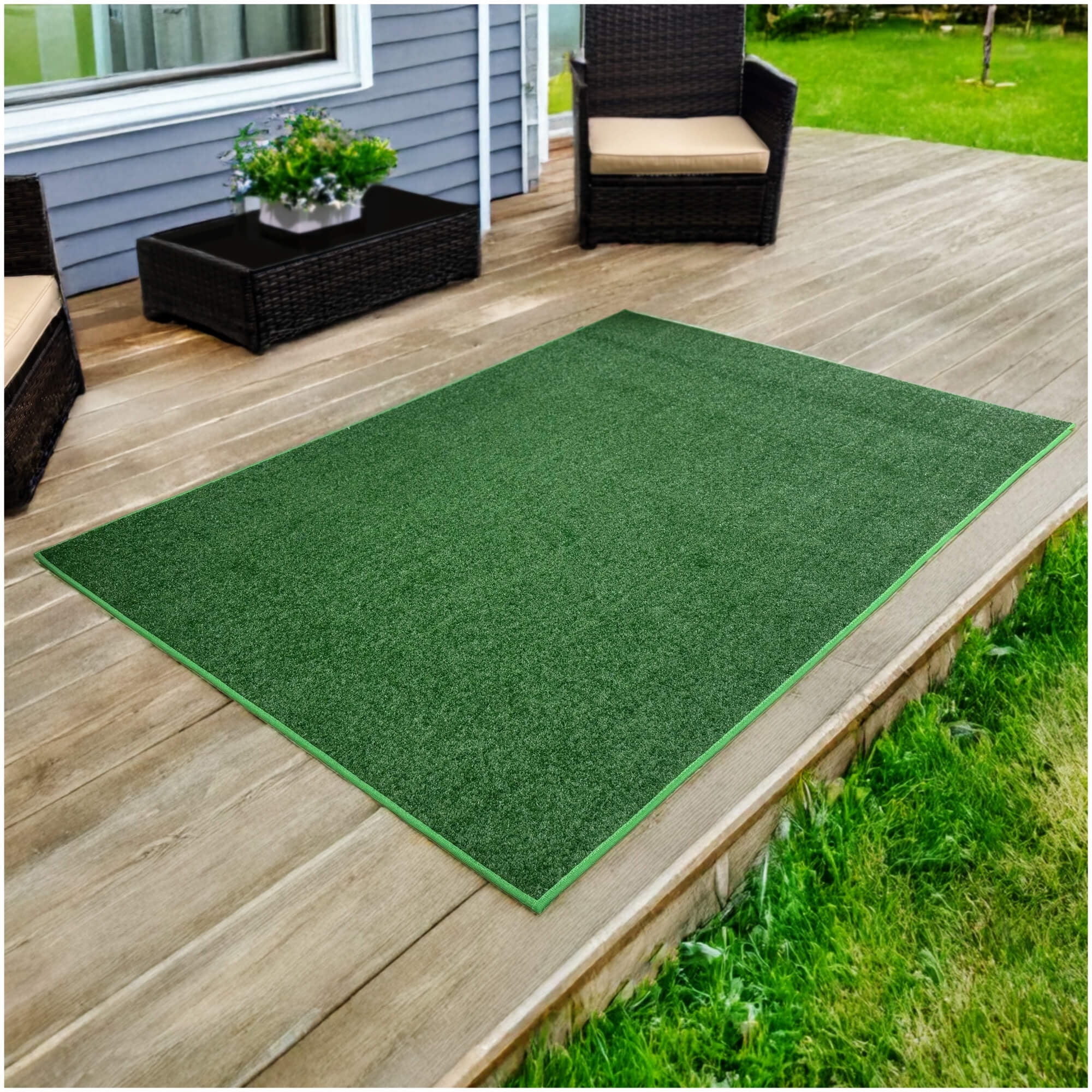 4'x11' Green Turftime Indoor/Outdoor Artificial Turf Area Rugs: No ...