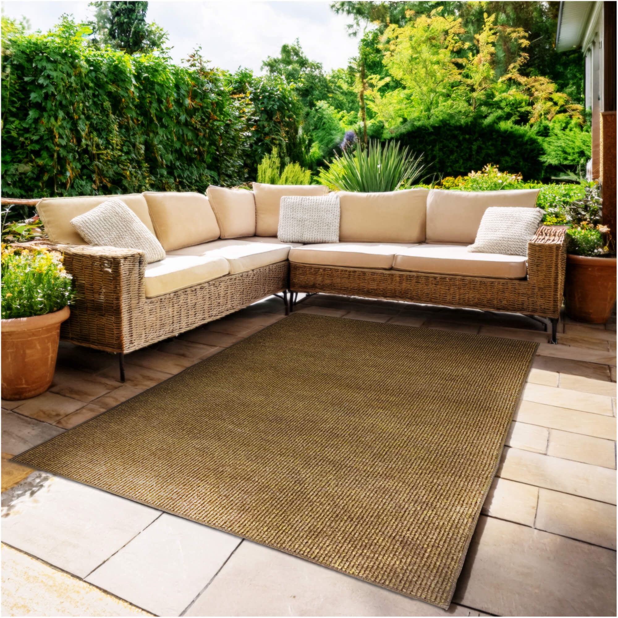 Koeckritz Rugs 5'x12' Monterey Point Luxe Soft Beige Indoor Outdoor Rug ...