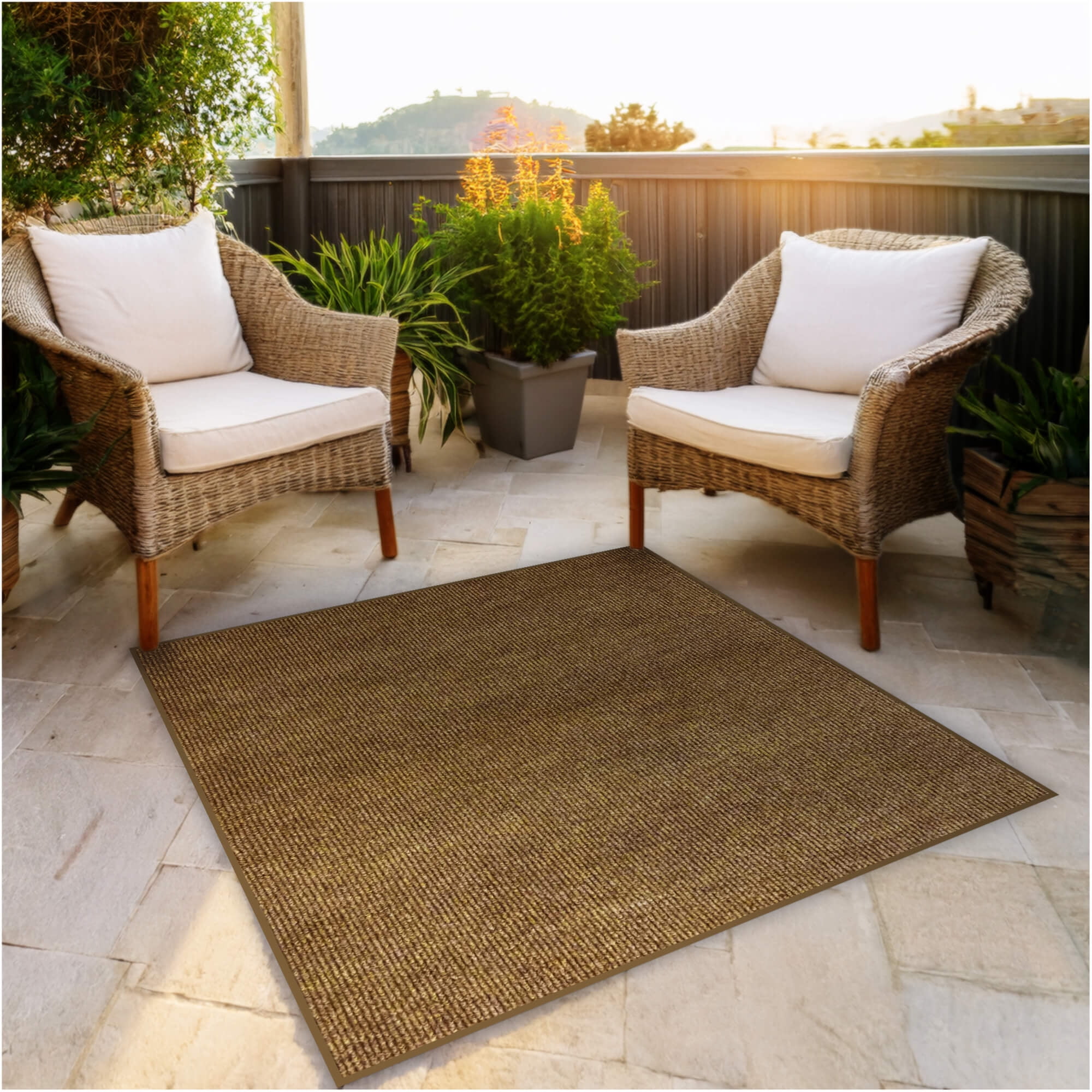 Koeckritz Rugs 8'x8' Monterey Point Luxe Soft Beige Indoor Outdoor ...