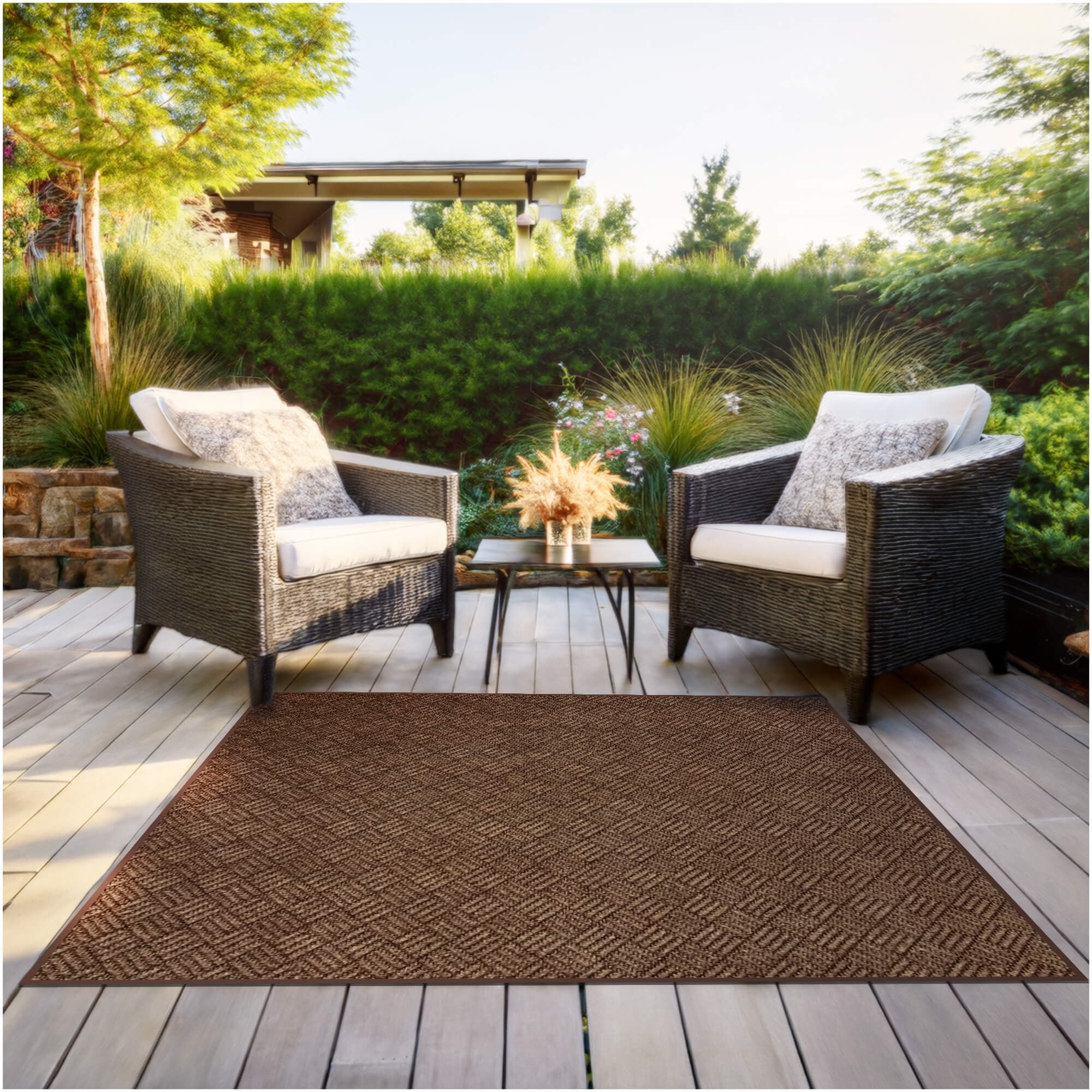 Koeckritz Rugs 8'x8' WalkWay Premium Soft Beige Indoor Outdoor Rug for ...