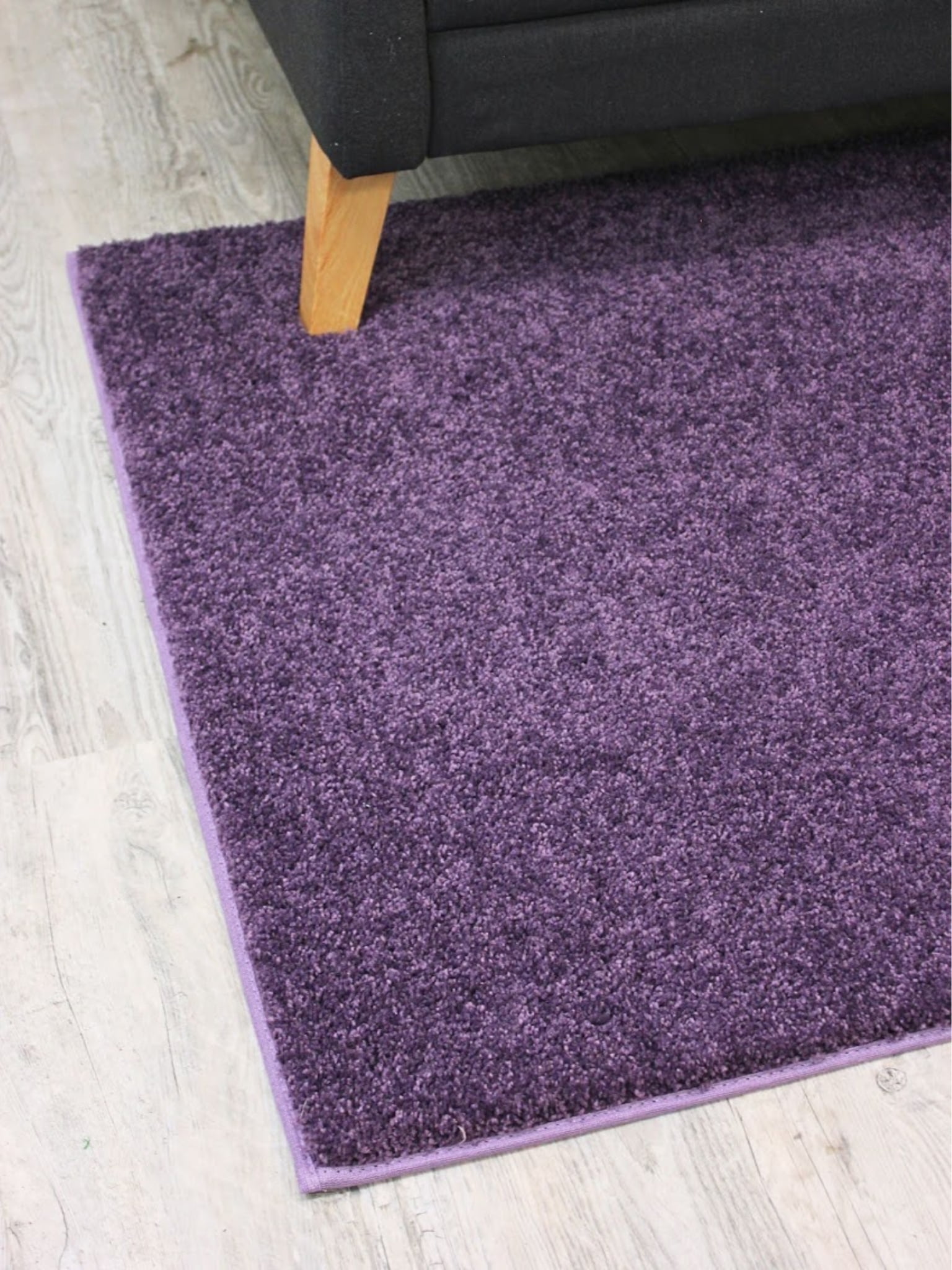 Koeckritz Rugs Kid Crossing Soft Area Rug, 4'x8', Solid Purple, for ...