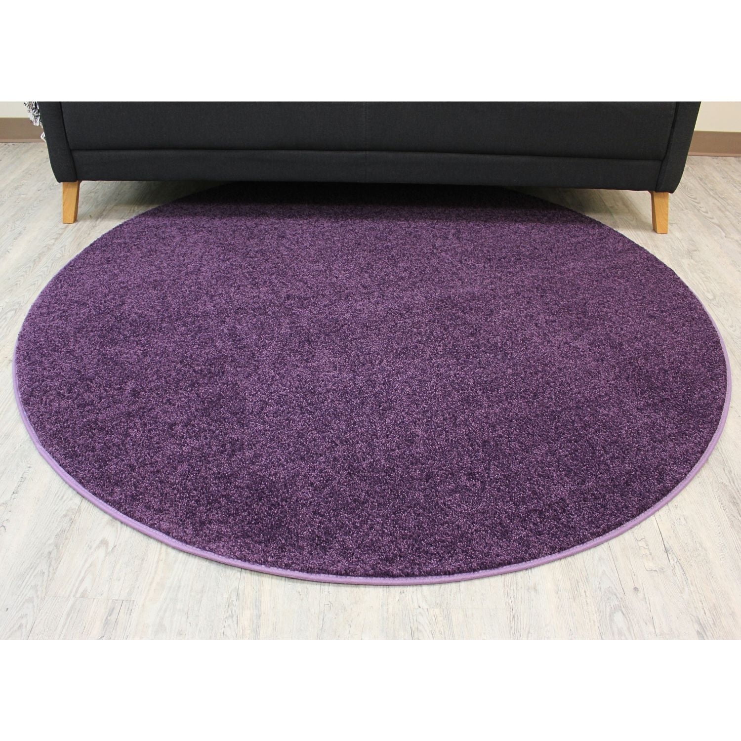 Koeckritz Rugs Kid Crossing Soft Area Rug, 5' Round, Solid Purple, for ...