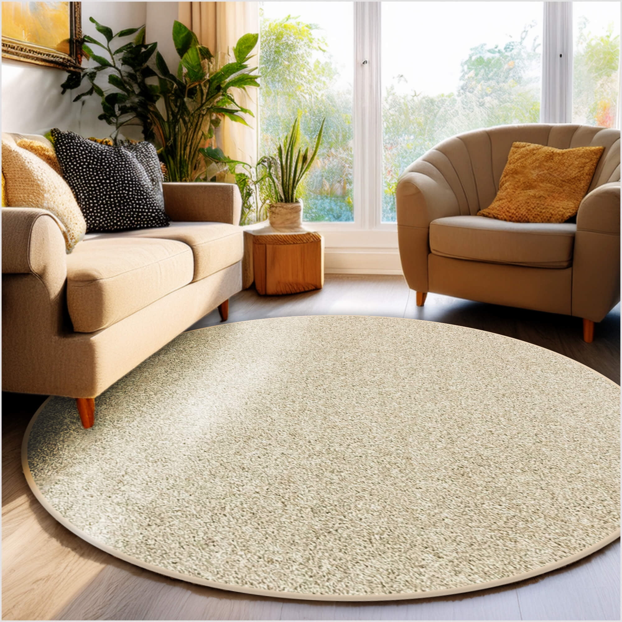 Koeckritz Rugs Soft & Cozy Saw Dust 6' Round Indoor Area Rug for Living ...
