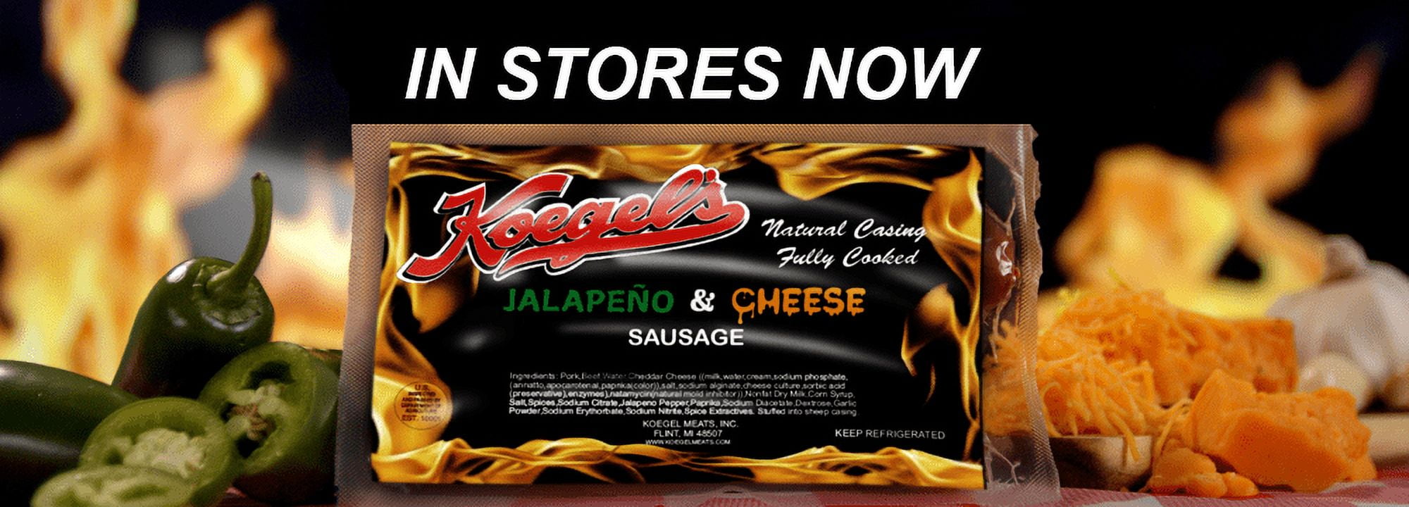 Koegel's Natural Casing Jalapeno and Cheese Sausage, 8 Count, plastic ...