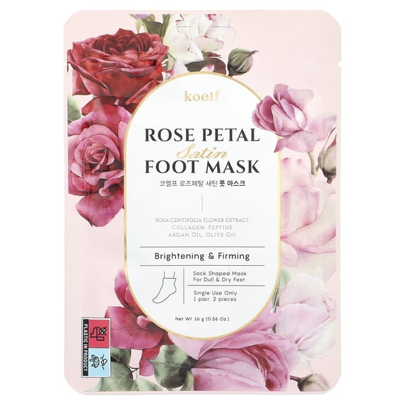 Koelf Rose Petal Satin Foot Mask, 1 Pair, 0.56 oz (16 g) - Walmart.com