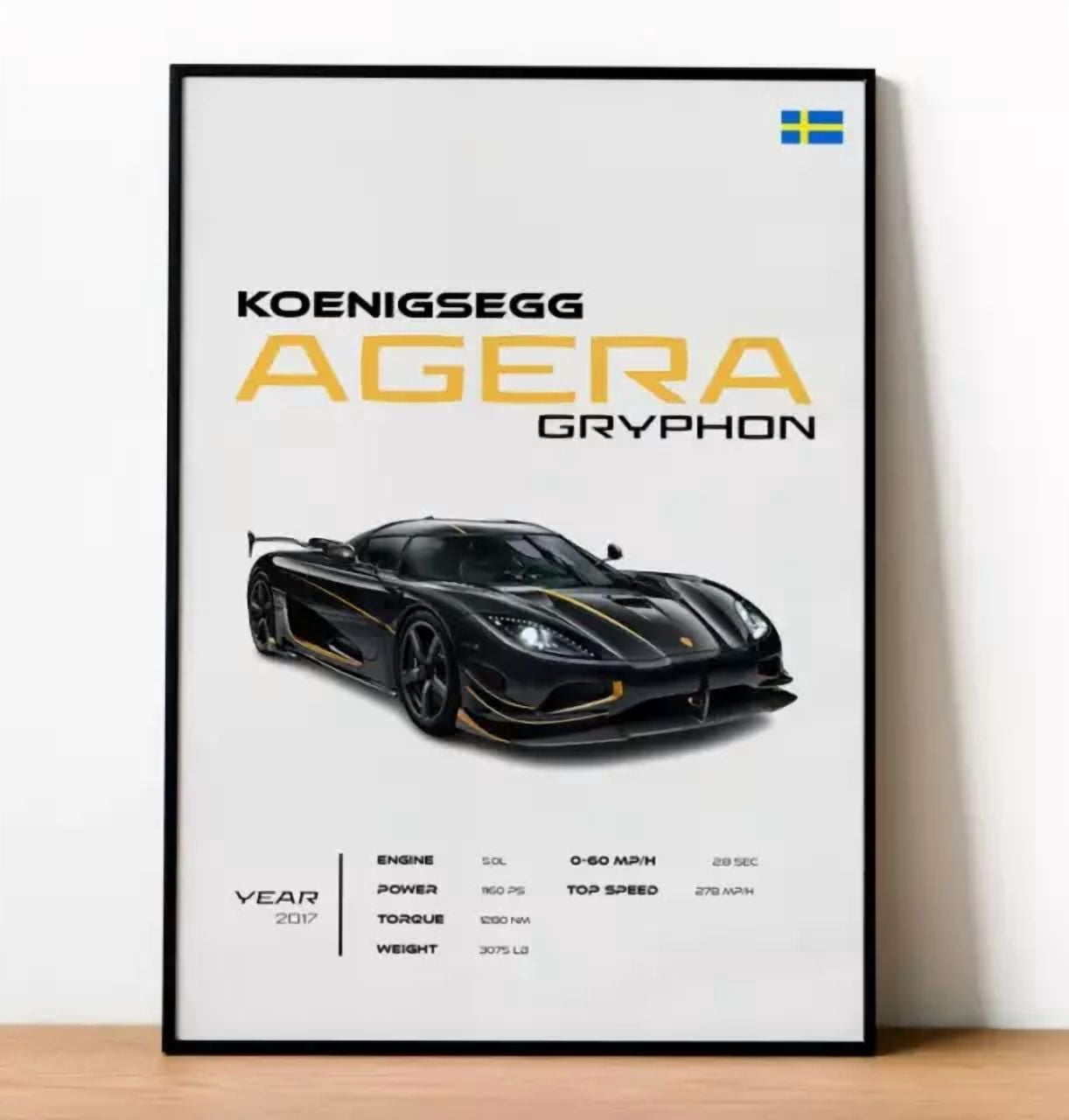 Koenigsegg Agera Gryphon Poster - Swedish Hypercar - Luxury Car Wall ...
