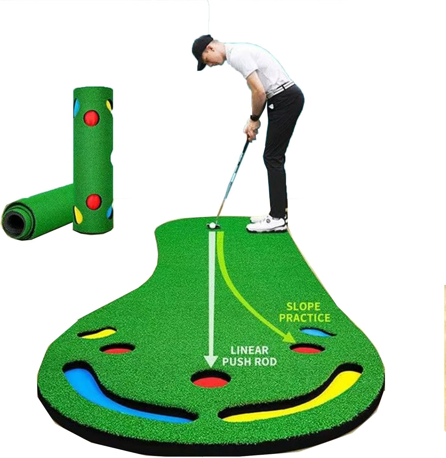 Koepovk Indoor Artificial Grass Golf Putting Practice Device Slope ...