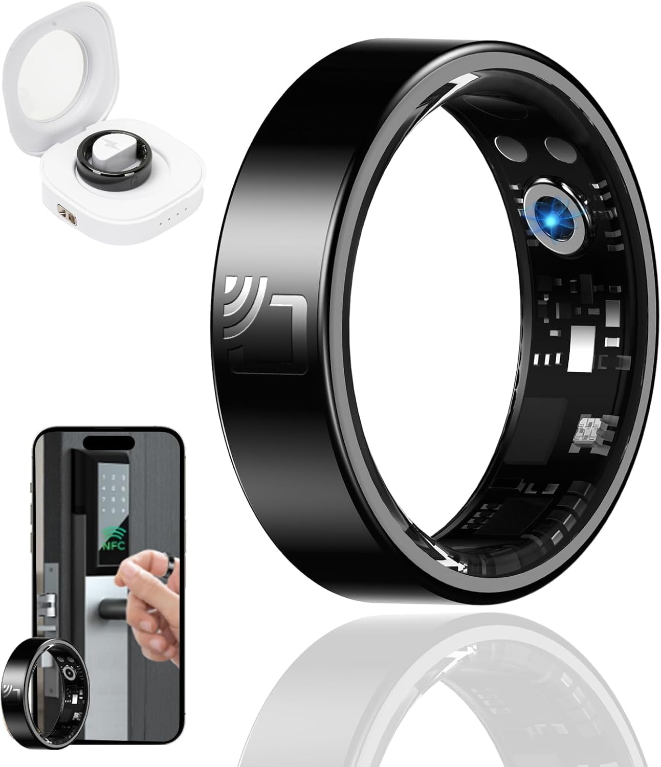 Koepovk NFC Ring Smart Ring for Men and Women IP68 with NFC Access Control and Induction ...