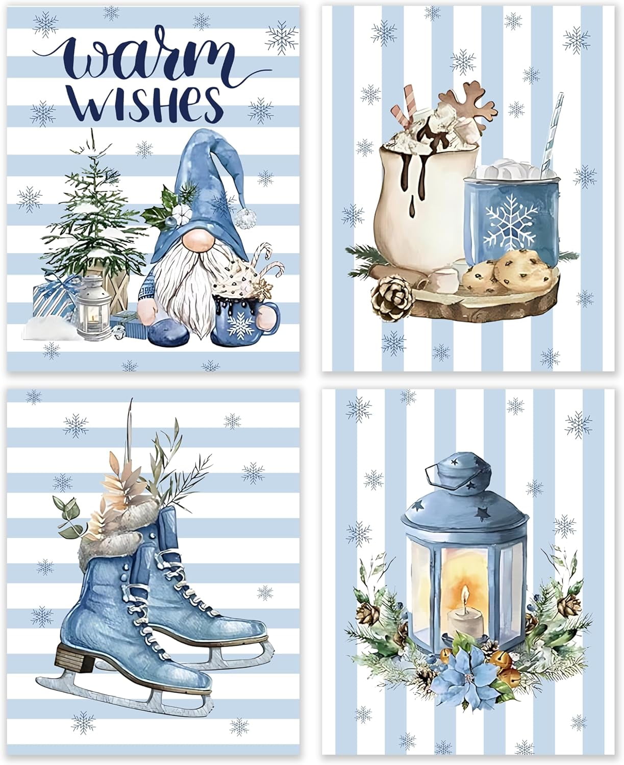 Koesnbre Winter Wall Decor, Winter Gnome Lantern Ice Skates Coffee ...