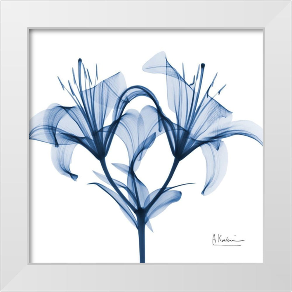 Koetsier, Albert 15x15 White Modern Wood Framed Museum Art Print Titled - Indigo Lily - Walmart.com
