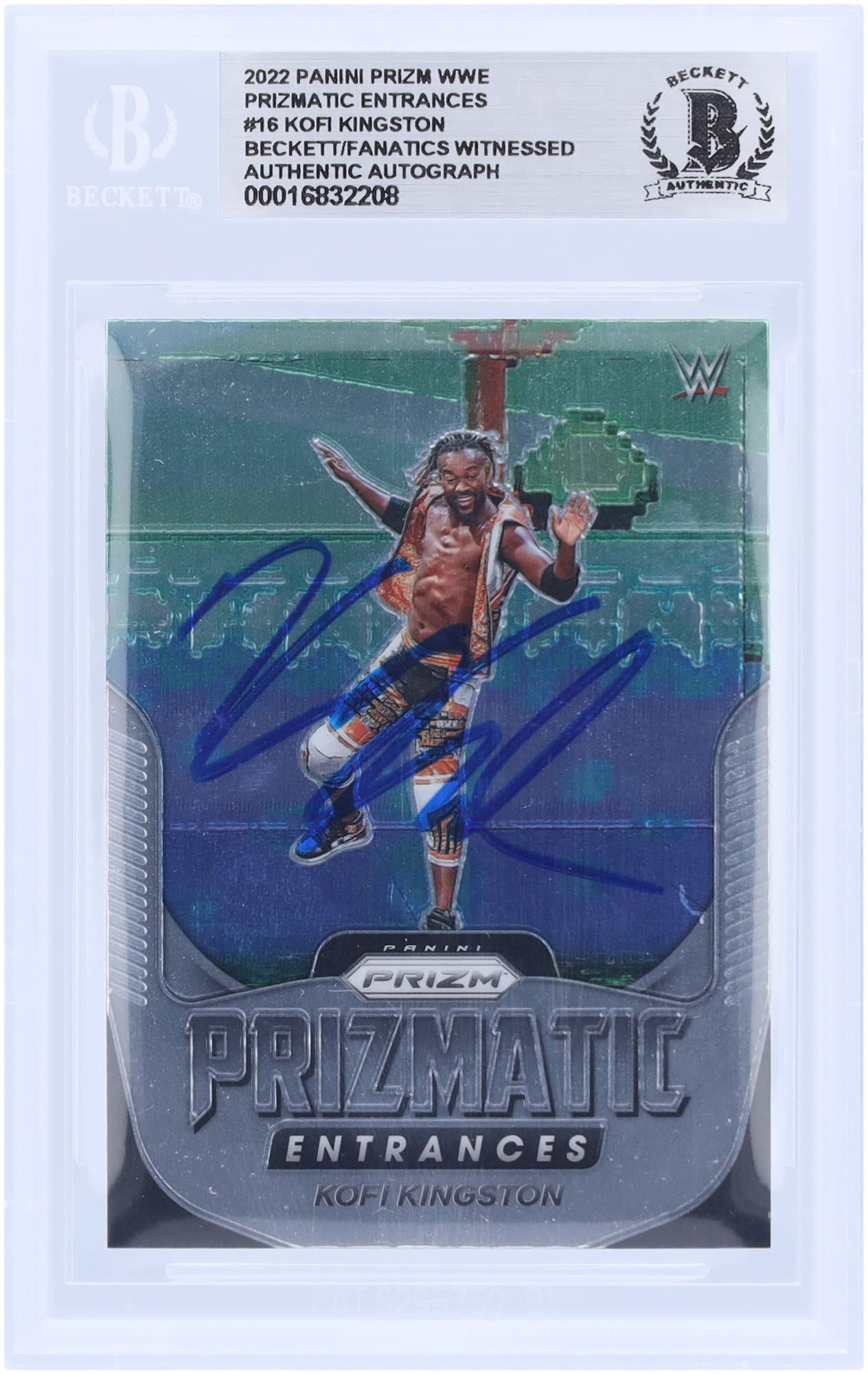 Kofi Kingston WWE Autographed 2022 Panini Prizm Prizmatic Entrances #16 ...