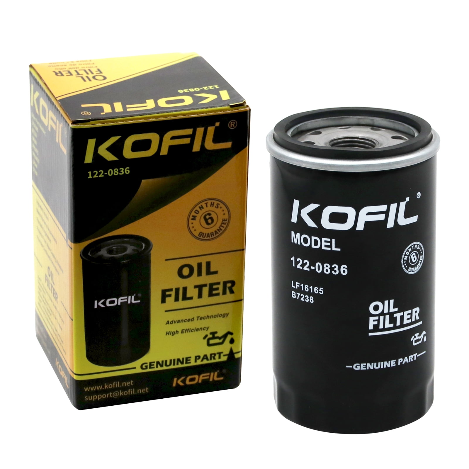 Kofil 122-0836 Oil Filter, Fits RV QG 5500/7000 Series Generator, Spin ...