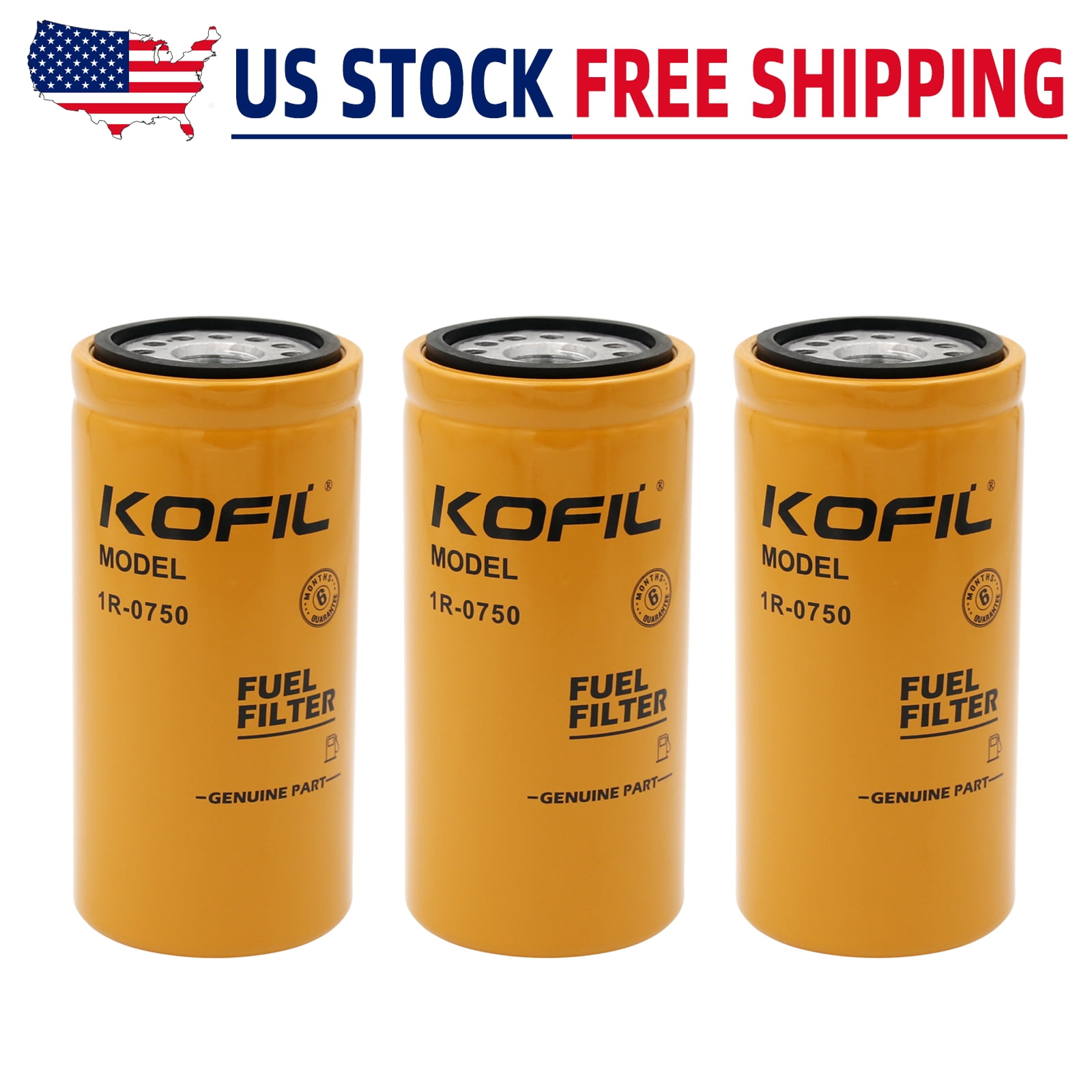 Kofil 1R-0750 Fuel Filter Fits CAT 3304, 3306, 3406, 3114, 3116 Diesel ...