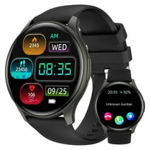 iTech Fusion Unisex Smart Watch & Fitness Tracker Black Case & Black ...