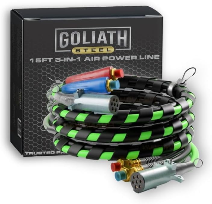 Kogler Goliath Steel 12ft Power Line Bundle - Heavy Duty Air Brake Hose ...