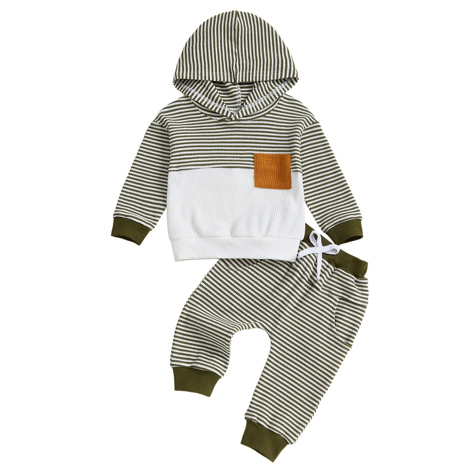 Kogui Boys Sweat Set Toddler Boy Clothes Plaid Patchwork Hoodies ...