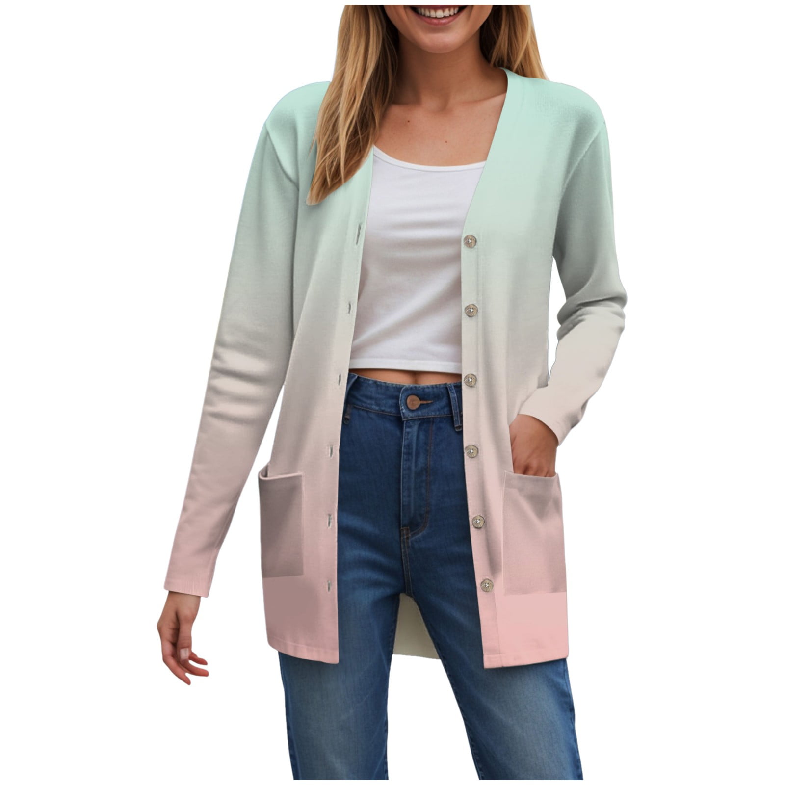 Kogui Cardigans for Women Loose Casual Long Sleeved Open Front ...