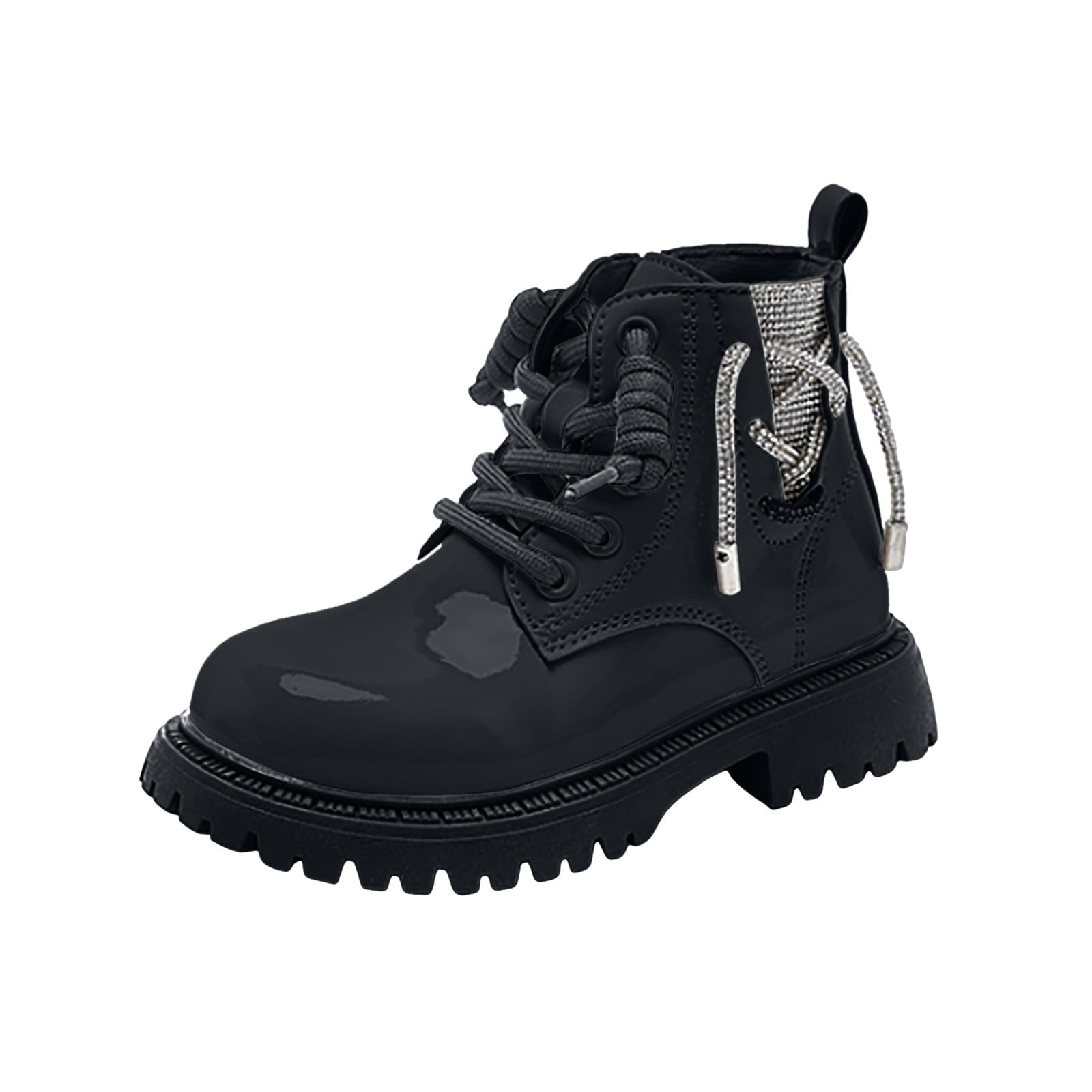 Kogui Girls Fall Boots Girls Combat Boots Side Zipper Rainbow Lace Up ...