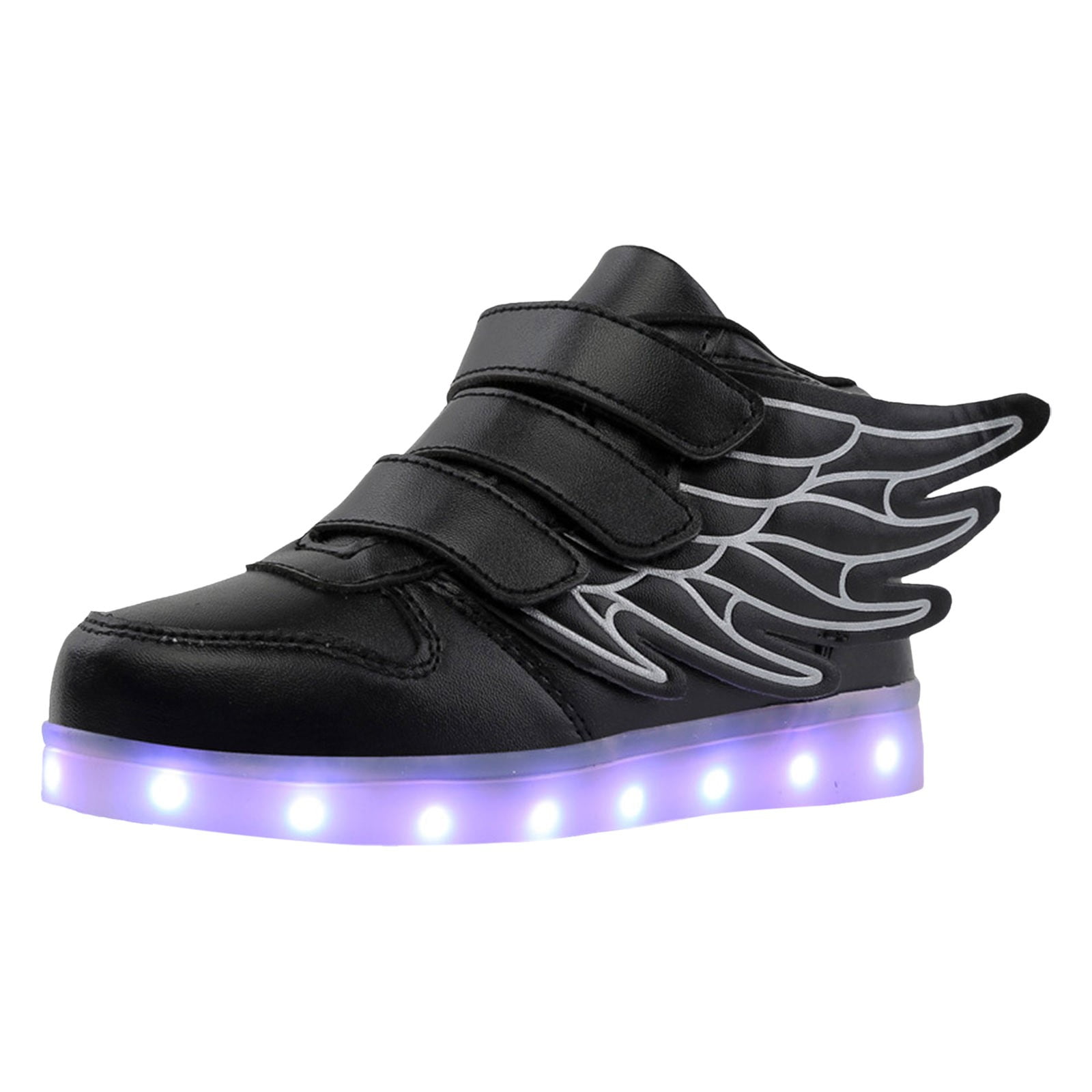 Kogui Girls Led Shoes Flashing Light Up Sneakers (Black,3) - Walmart.com