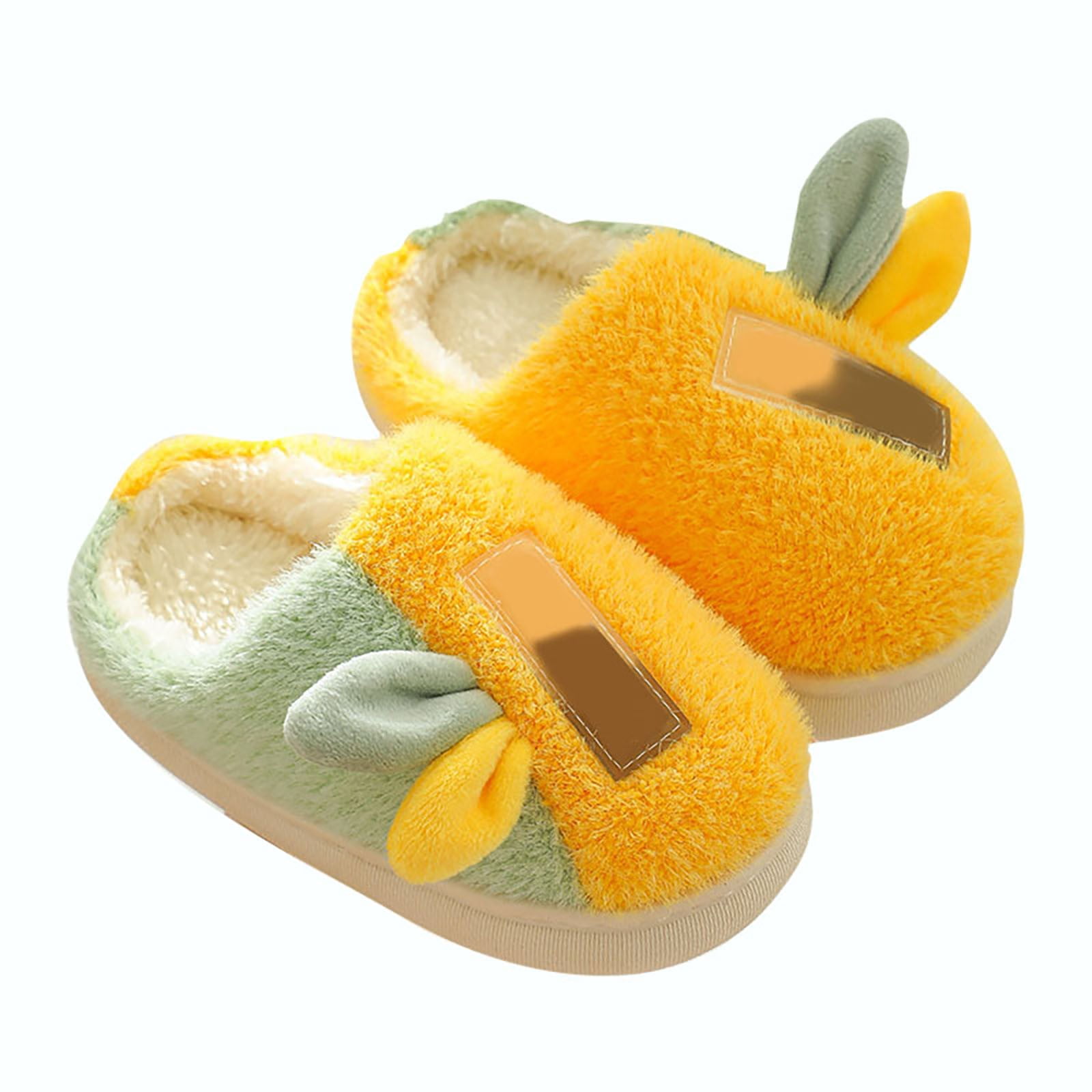 Kogui Little Girl Slippers Girls Fuzzy Plush Slippers Kids Open Toe ...