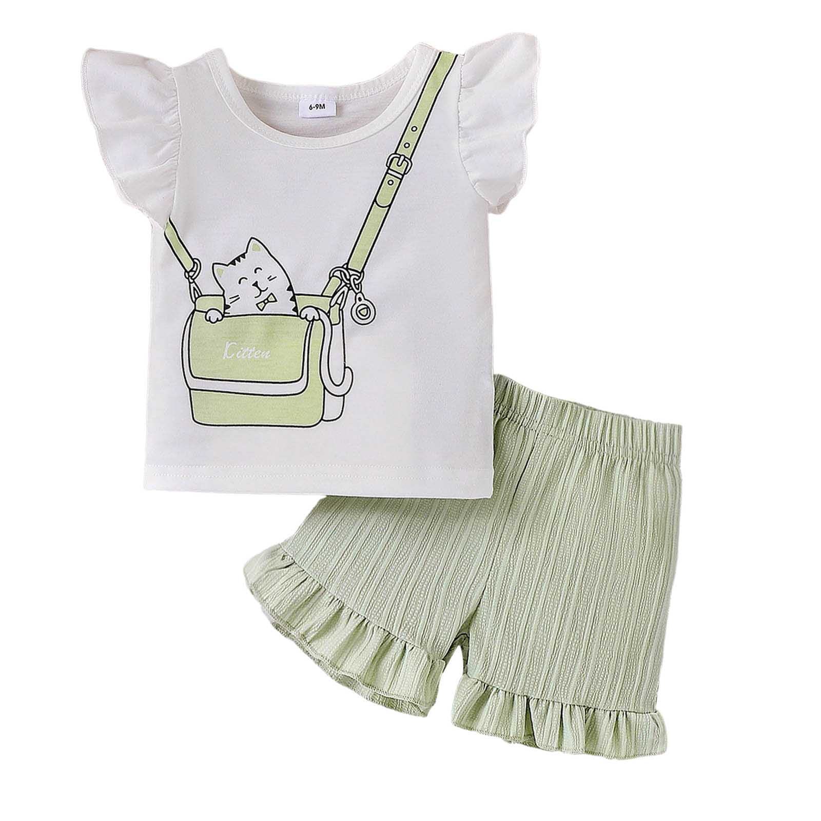 Kogui Summer Outfits Girls 2 Piece Outfits Short Sleeve Shirt and ...