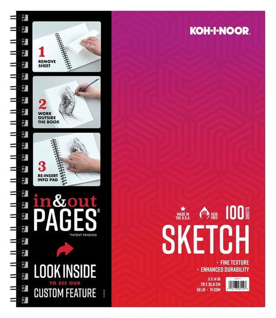 Koh-I-Noor 11" x 14" Sketch Paper Pad with In & Out Pages, 50 lb. /74 ...