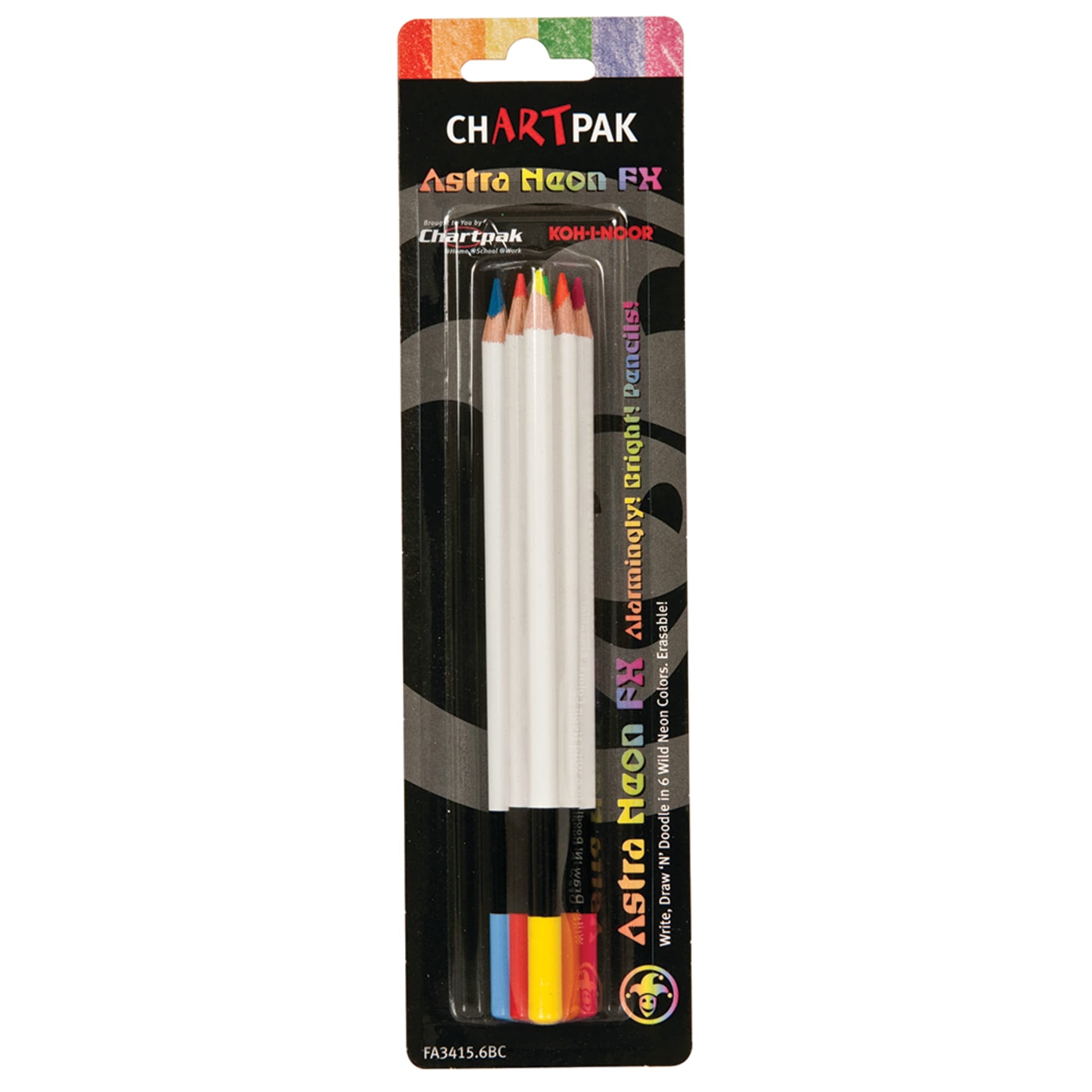 Koh-I-Noor Astra Neon FX Pencil Set, 6-Colors, Carded - Walmart.com