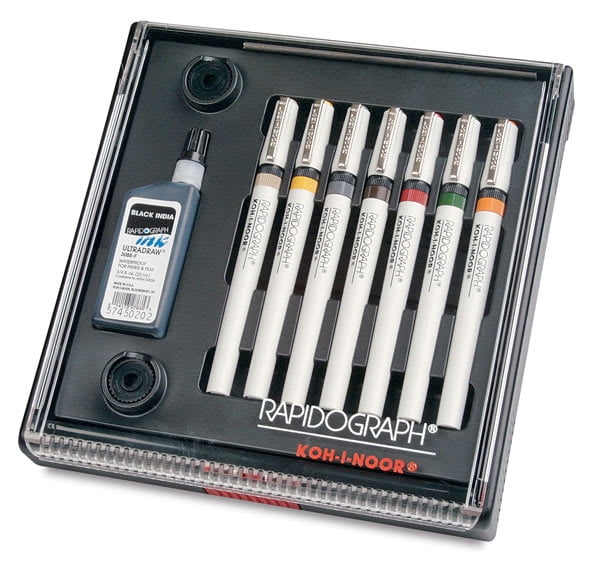 Koh-I-Noor Rapidograph Pen Slim Pack Set - Set of 7 Pens - Walmart.com