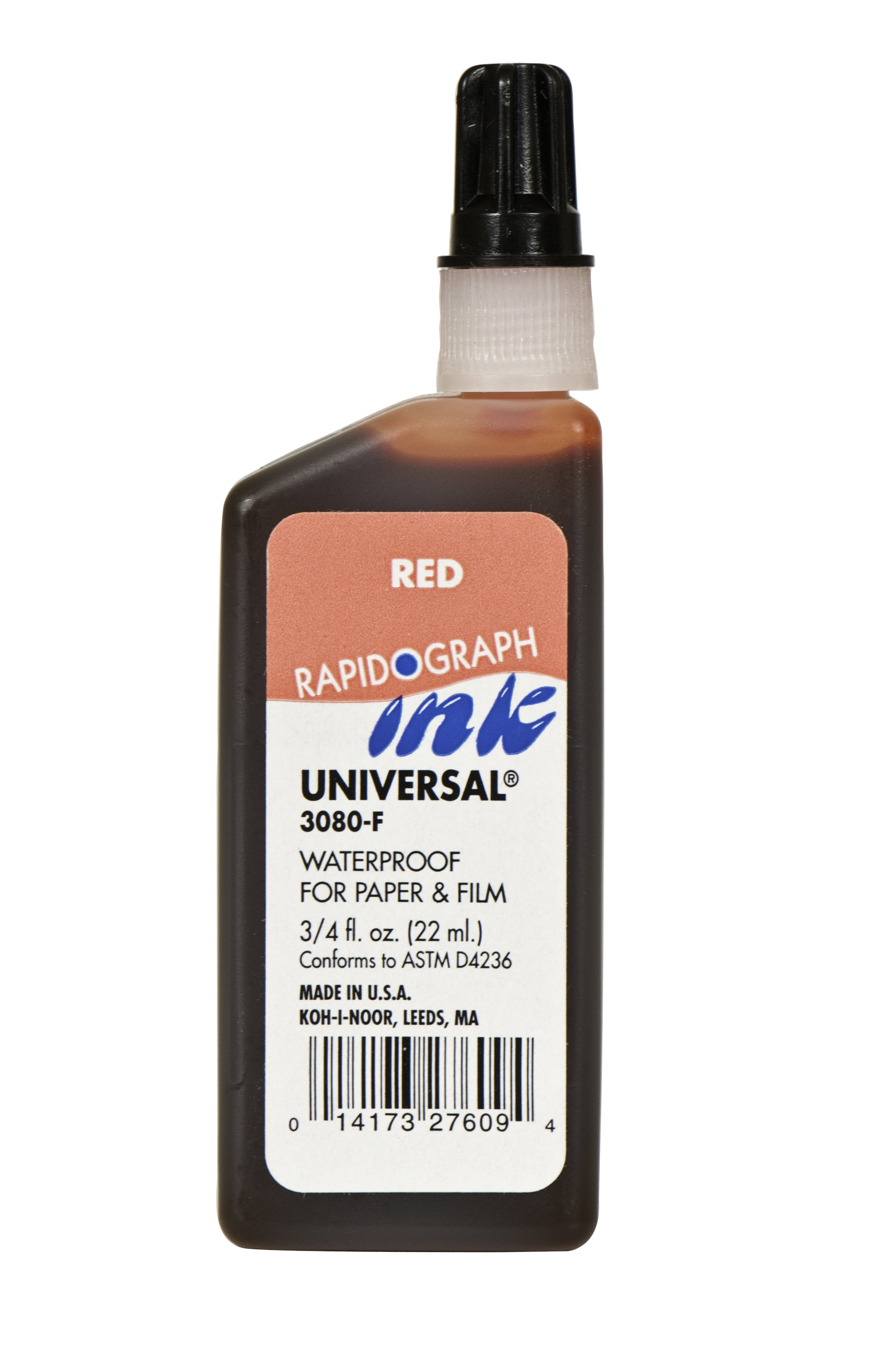 Koh-I-Noor Red Dye-Based Universal Drawing Ink, 0.75 oz. Bottle ...