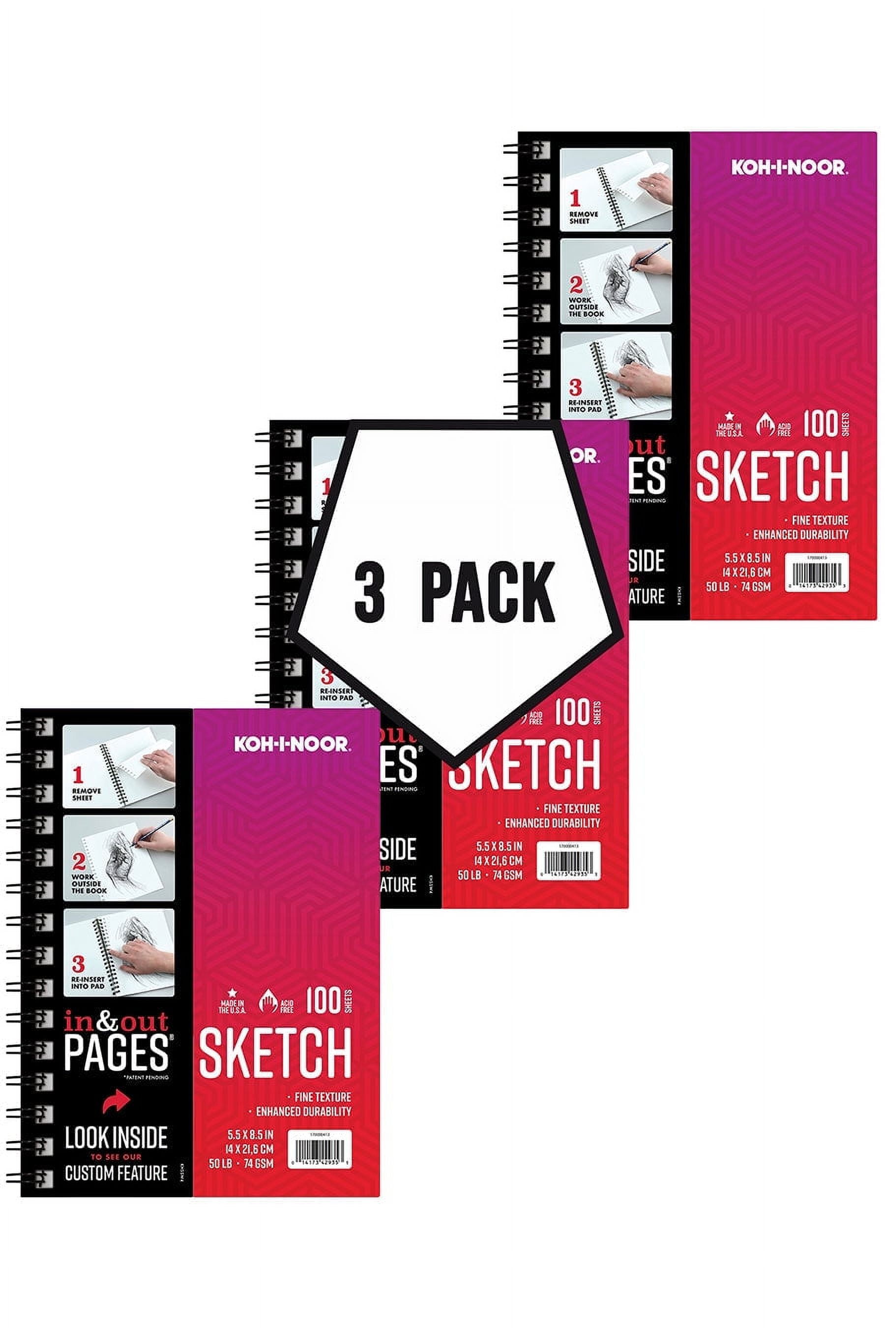 Koh-I-Noor® Sketch Paper, 9" x 12" Top Wire Pad, 3 Pack - Walmart.com