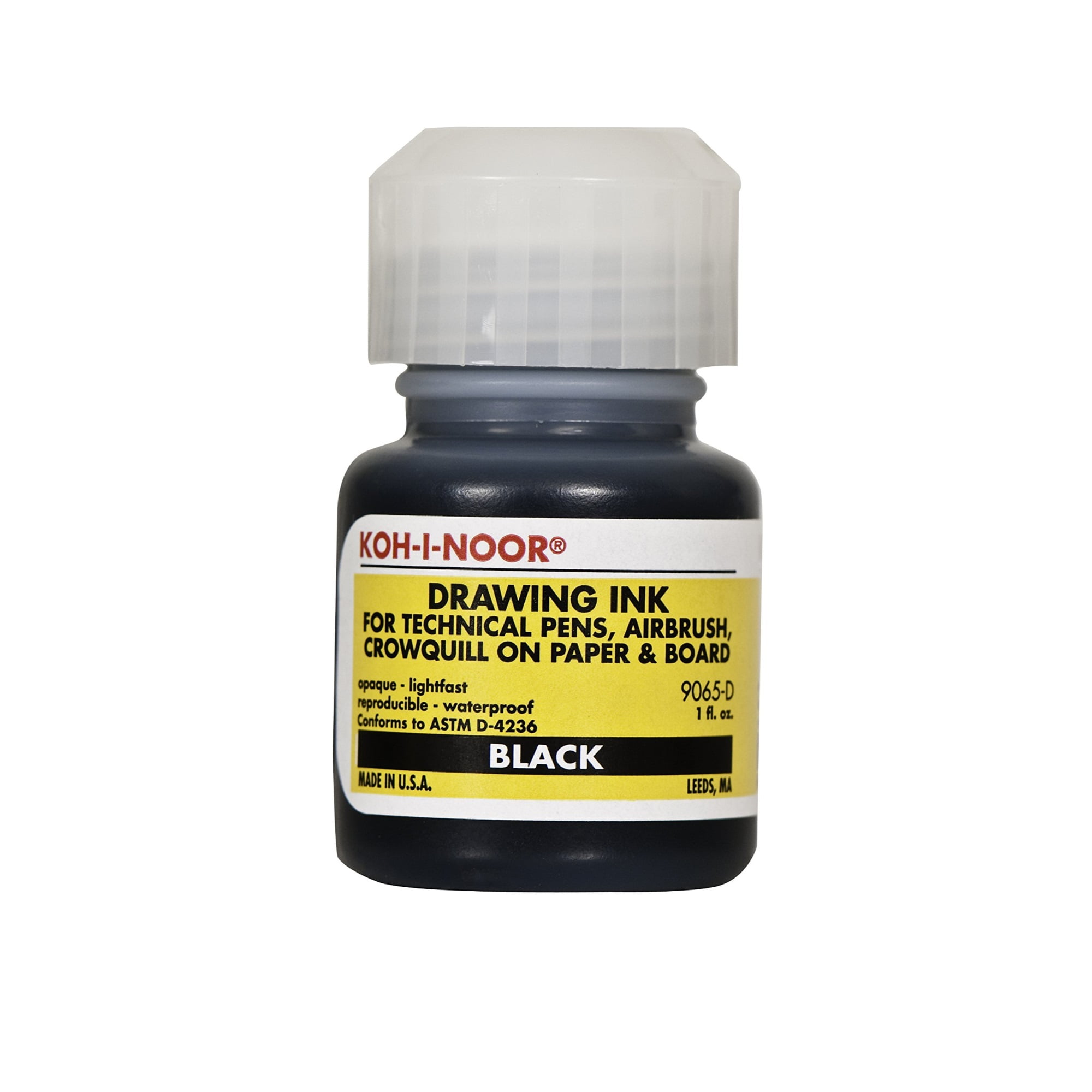 Koh-I-Noor Pigment-Based Drawing Ink, 1 Oz. Bottle, Black (9065D.BLA ...