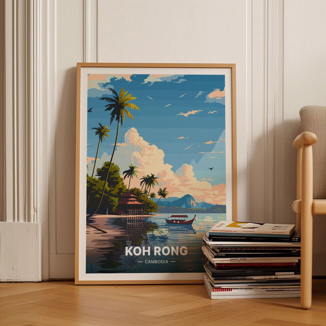 Koh Rong Cambodia Poster, Exotic Travel Wall Art, Unique Home & Office ...