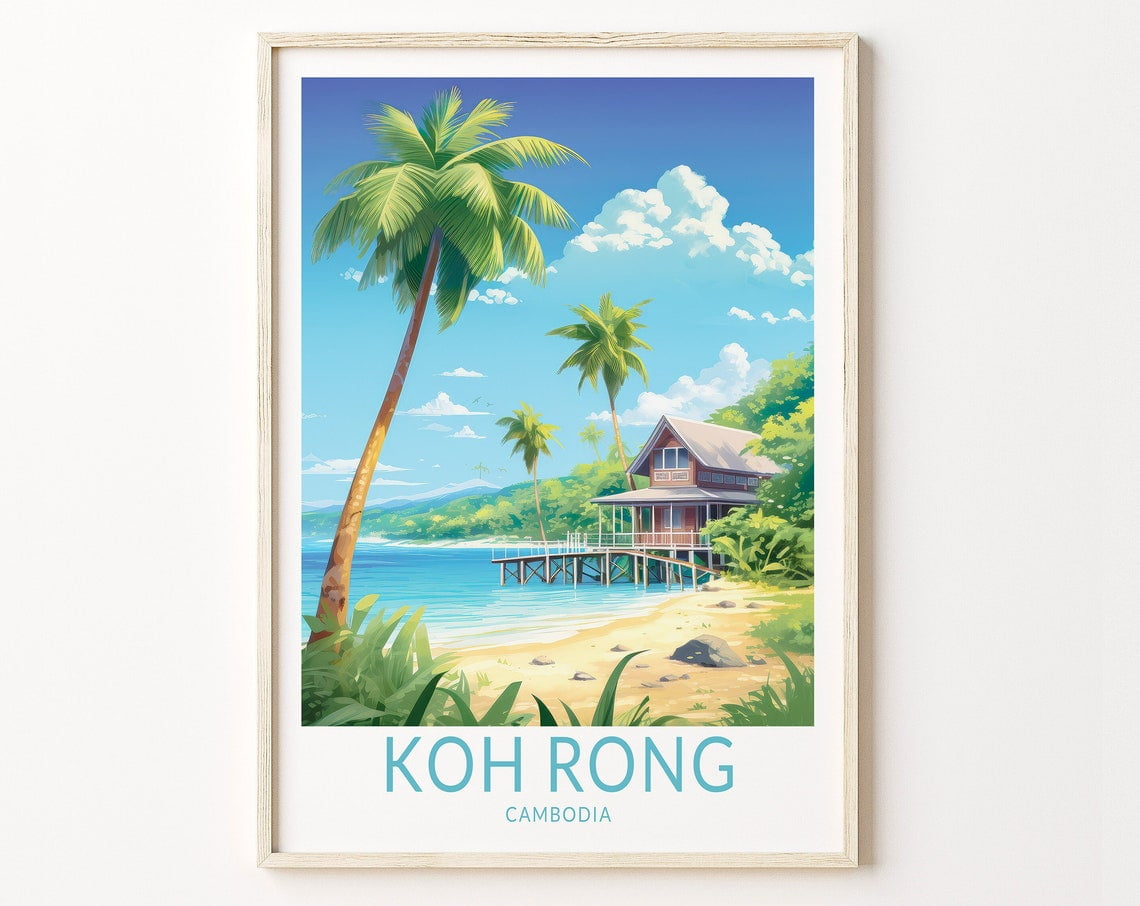 Koh Rong Cambodia Travel Poster Wall Art, Koh Rong Cambodia Travel ...