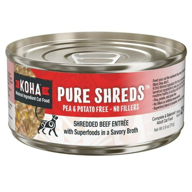 Koha 811048023377 2.8 oz Grain Free Shredded Beef Cat Food - Walmart.com