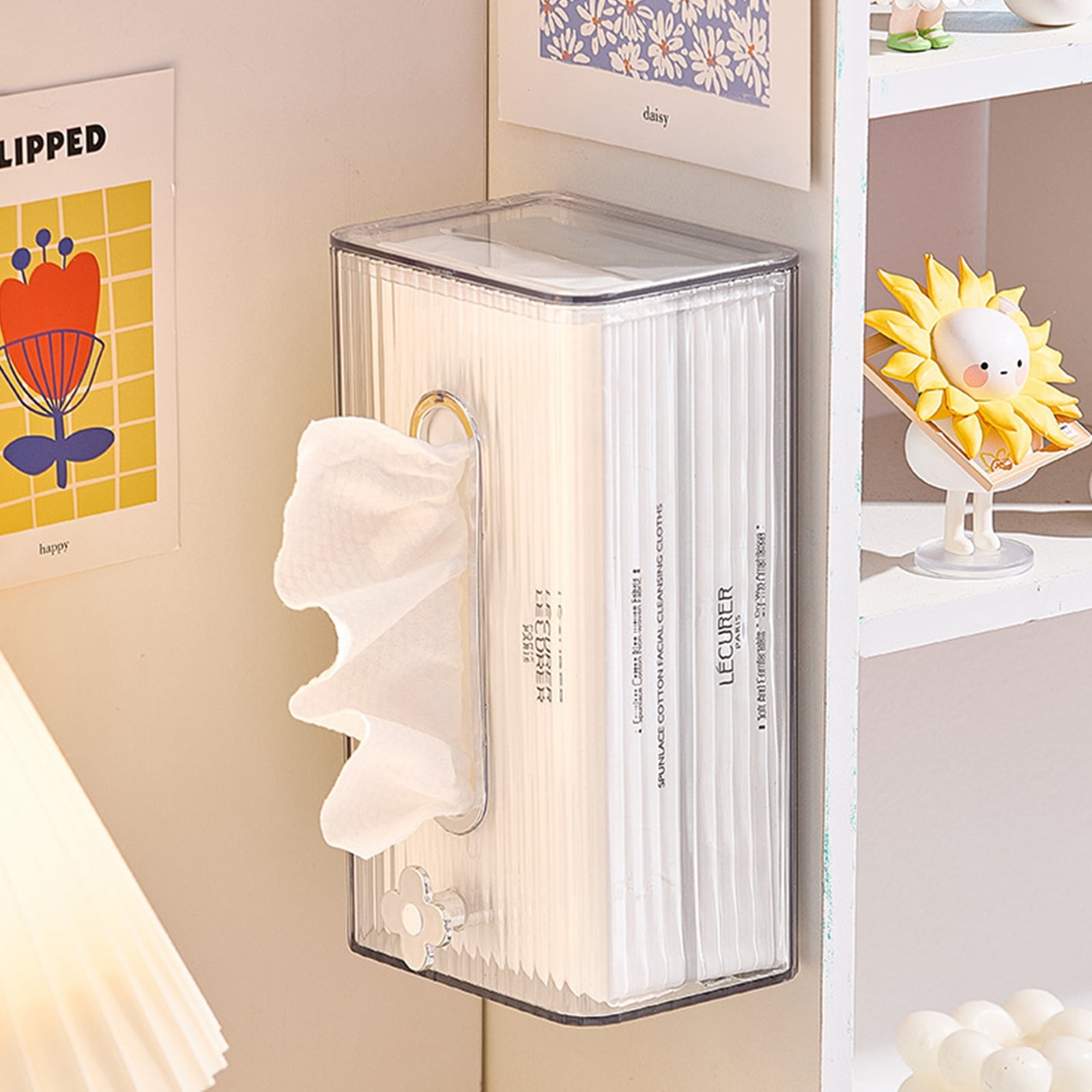 Kohagoki Wall-mounted Transparent Tissue Box Wet Wipe Holder Napkin ...