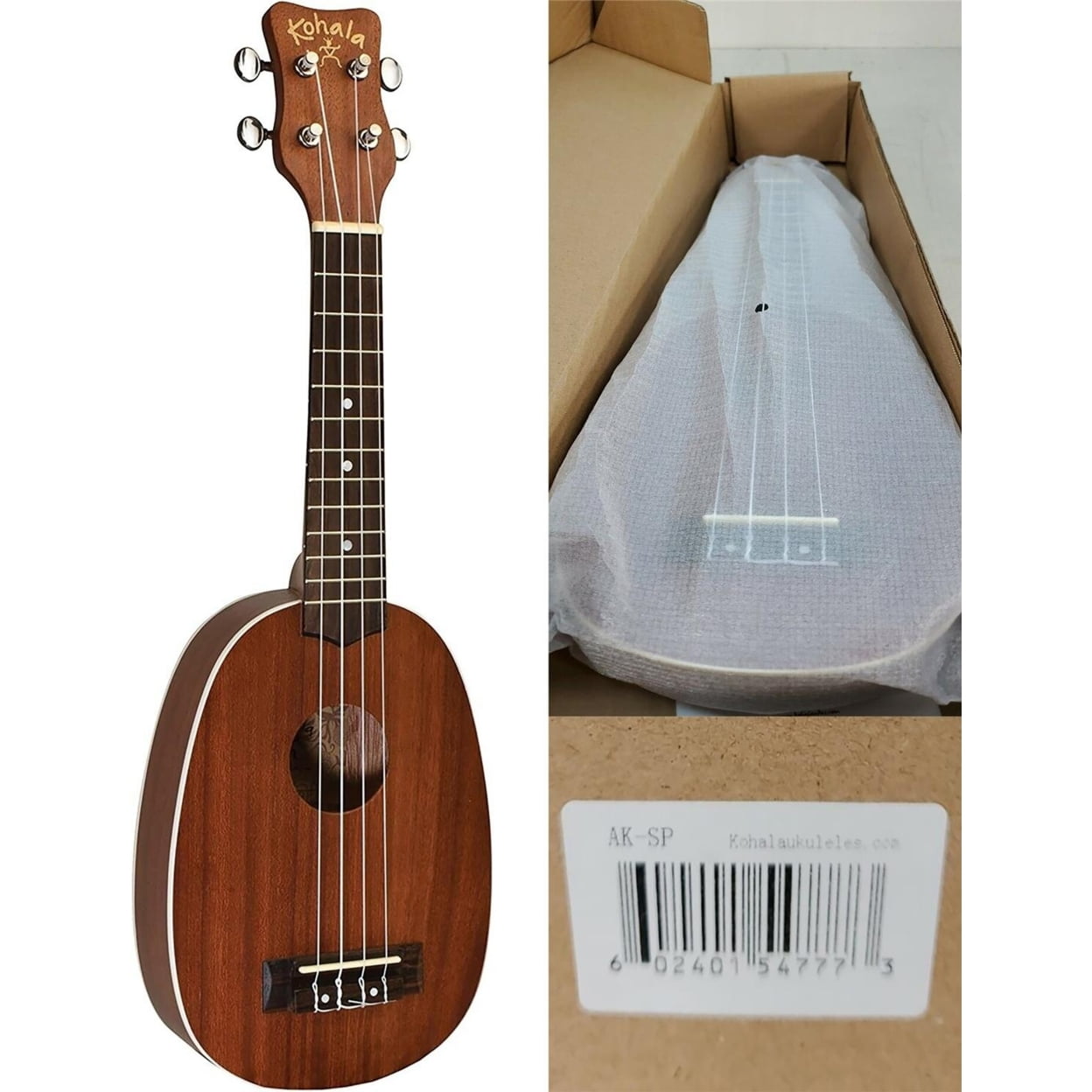Kohala Akamai Series AK-SP Pineapple Shape Mahogany Soprano Size ...