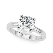 AFFY Trillion Cut White Natural Diamond Solitaire Engagement Ring In ...