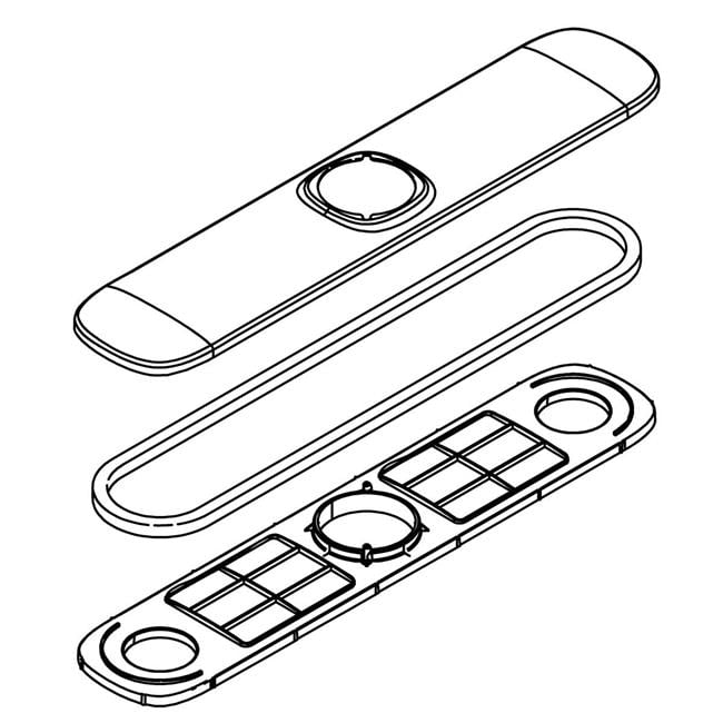 Kohler 1348436-BL 3 Hole Escutcheon - Matte Black - Walmart.com