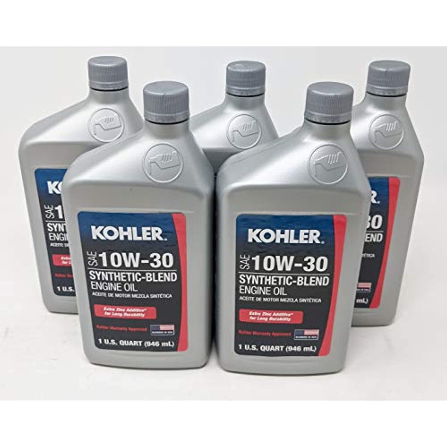 Kohler 5-Quarts 25 357 65-S Synthetic Blend SAE 10W-30 4-Cycle Engine ...