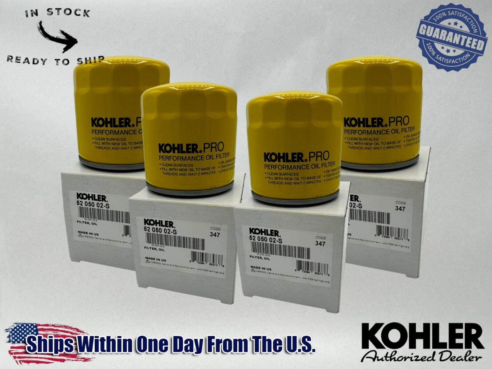 Kohler Genuine OEM Authentic Pro Oil Filter 52 050 02-S-4PACK - Walmart.com