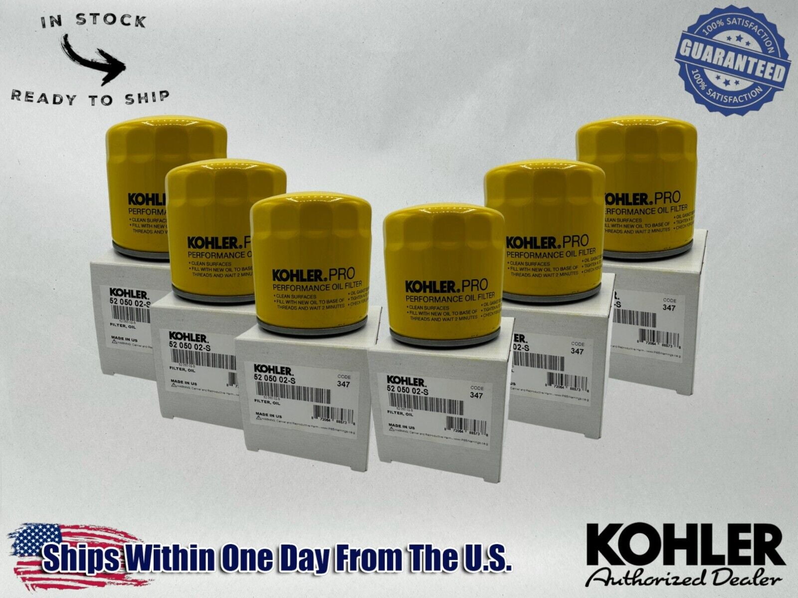 Kohler Genuine OEM Authentic Pro Oil Filter 52 050 02-S-6PACK - Walmart.com