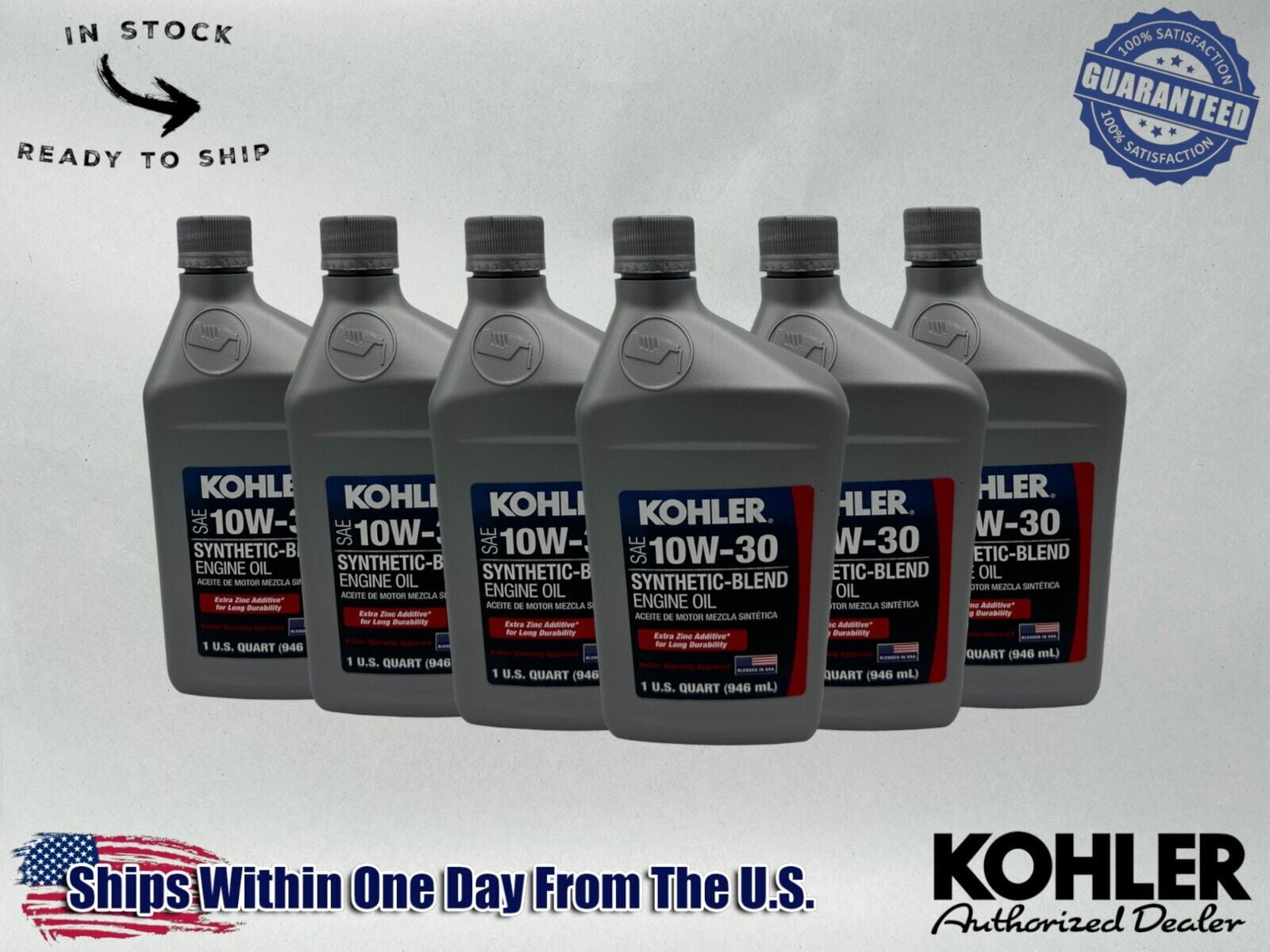 Kohler Genuine OEM SAE 10W-30 Synthetic-Blend Engine Oil 25 357 65-S ...