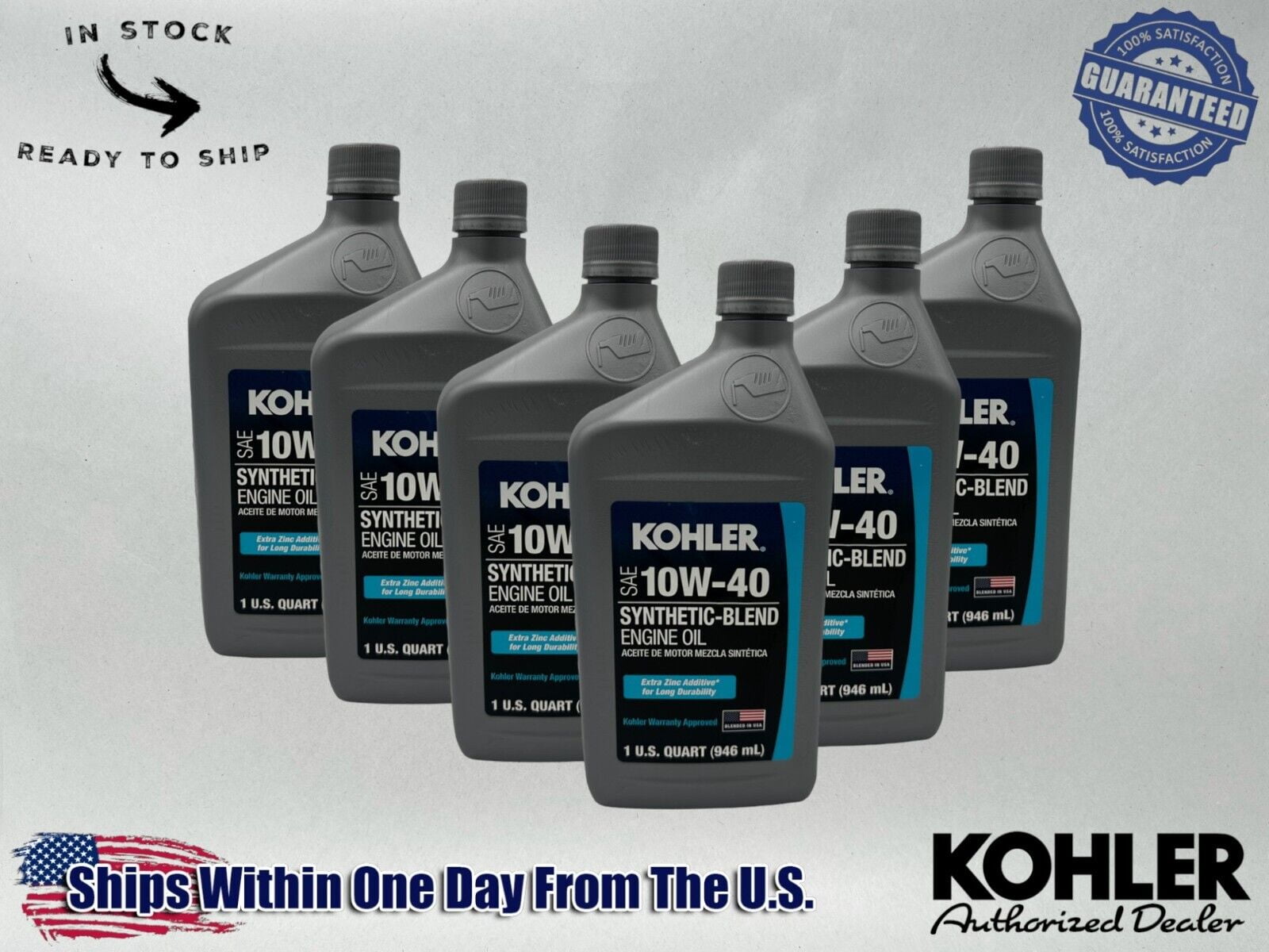 Kohler Genuine OEM SAE 10W-40 Synthetic-Blend Engine Oil 25 357 71-S ...
